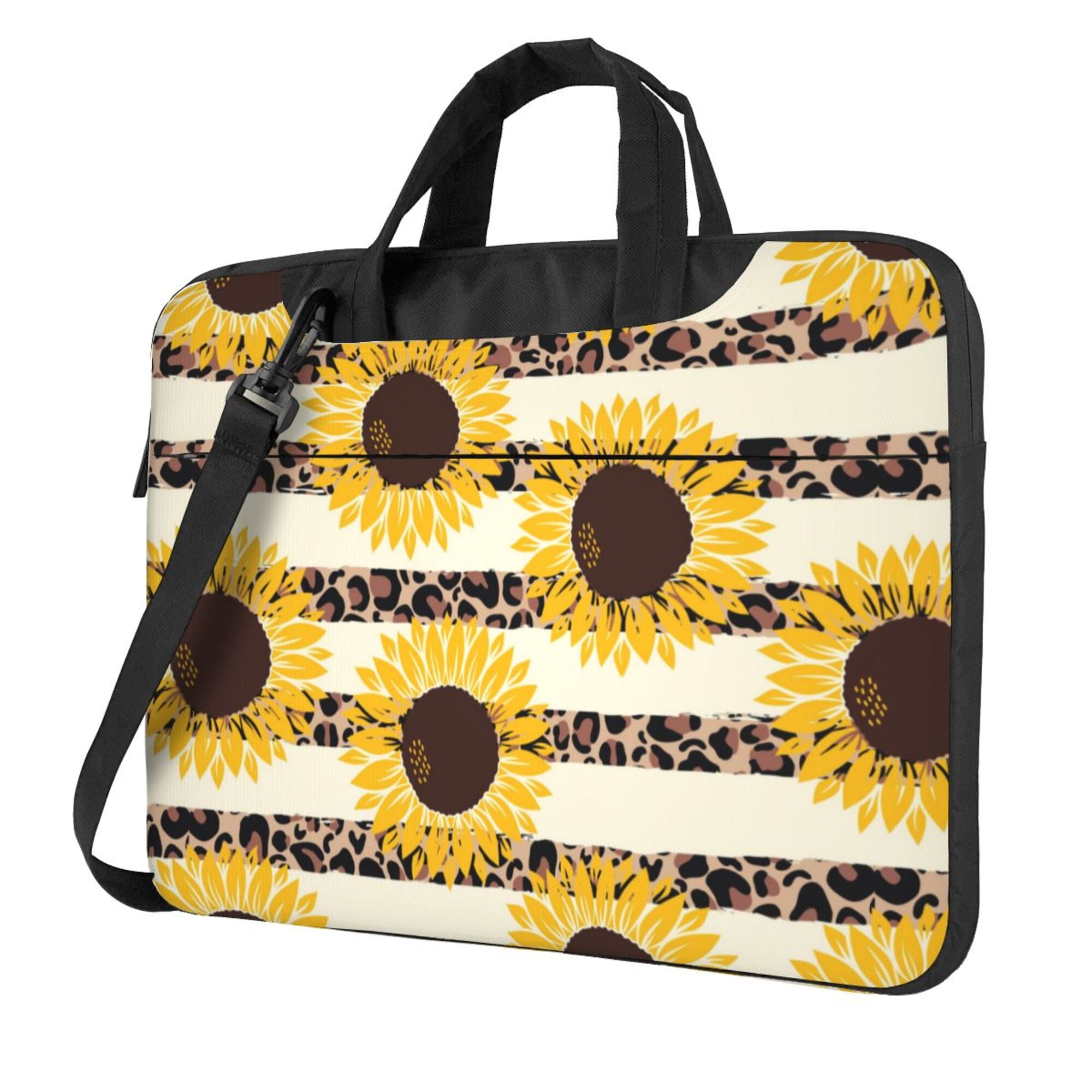 ZICANCN Laptop Case 15.6 inch, Yellow Sunflowers Leopard Print Work ...
