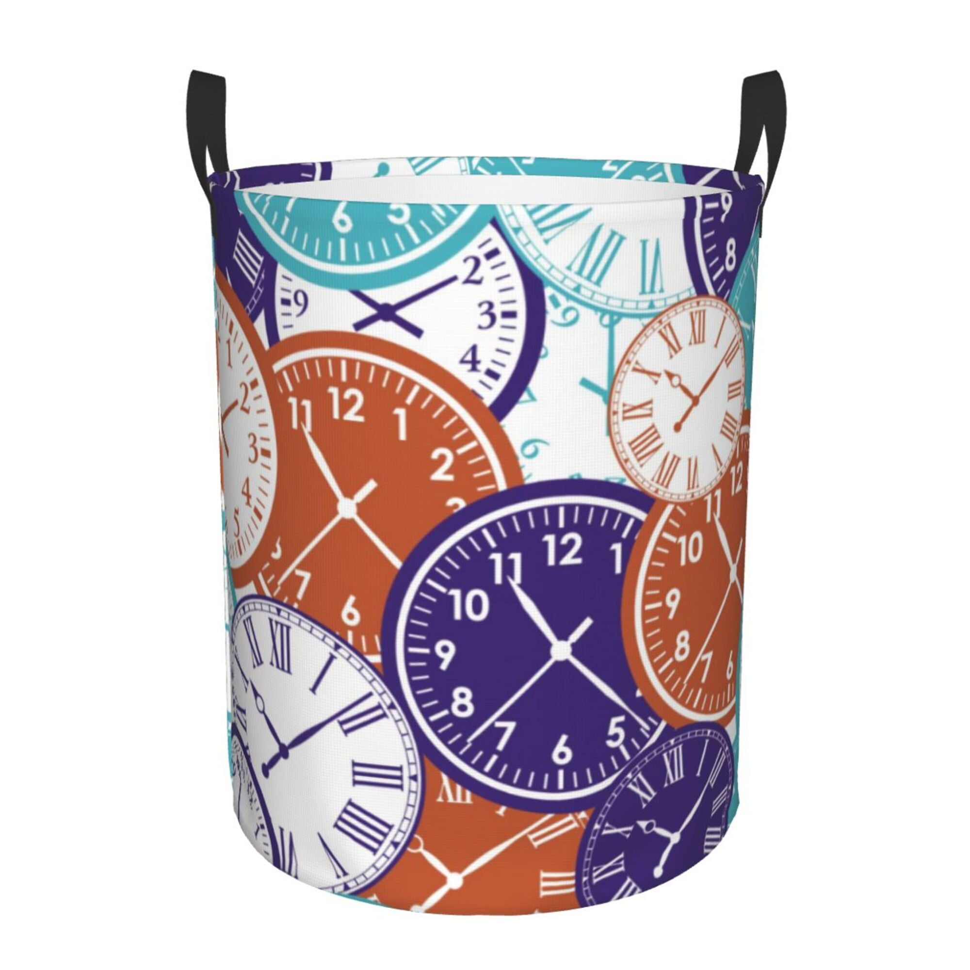 ZICANCN Laundry Basket Organizer, Abstract Coloured Seamless Clocks ...