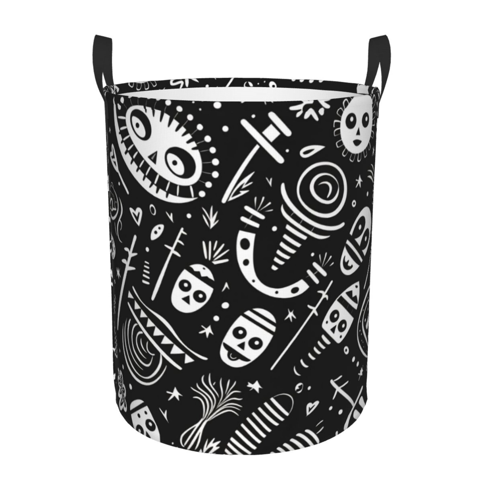 ZICANCN Laundry Basket Organizer, Black Evil Skeleton Collapsible ...