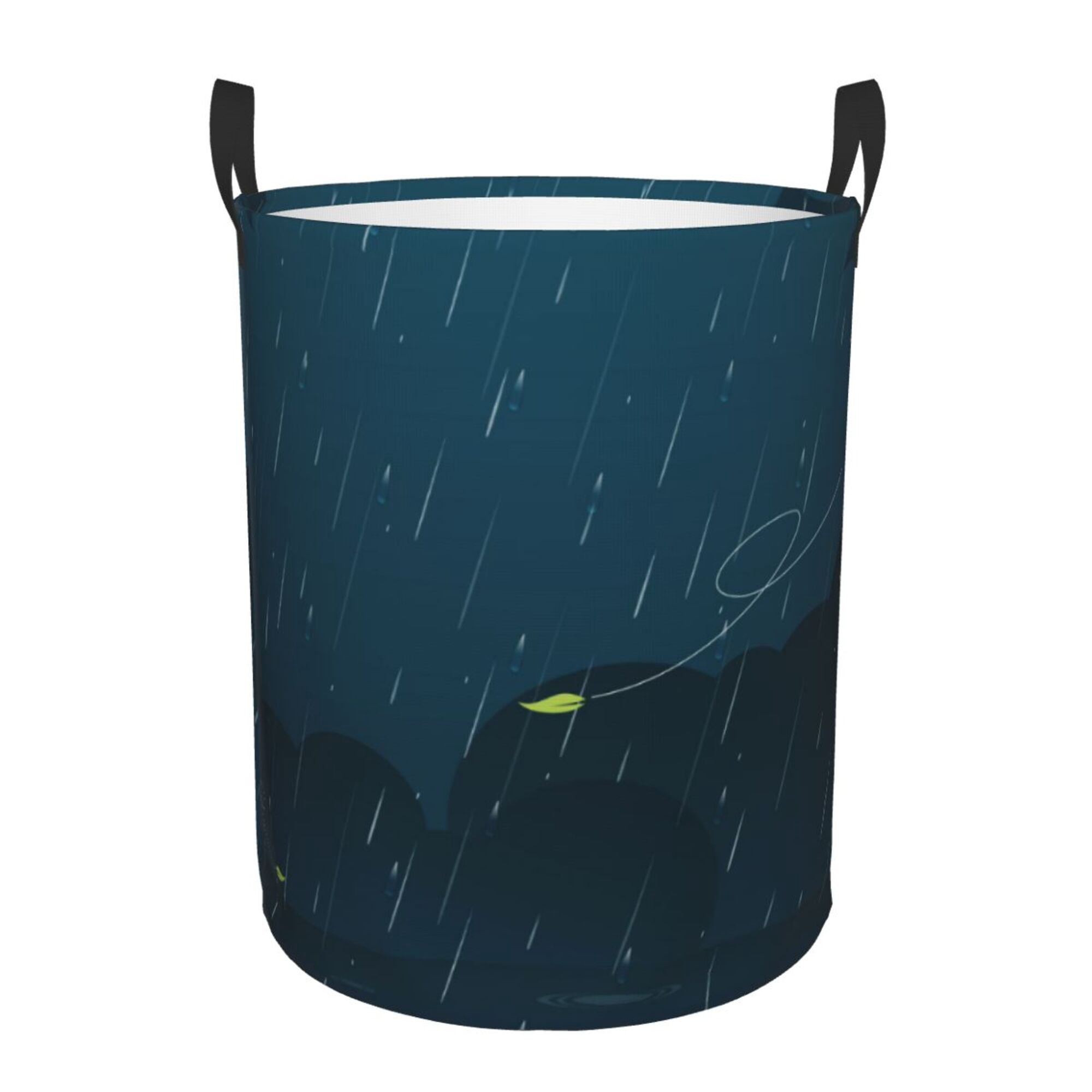 ZICANCN Laundry Basket Organizer, Blue Rainy Season Collapsible Hamper ...