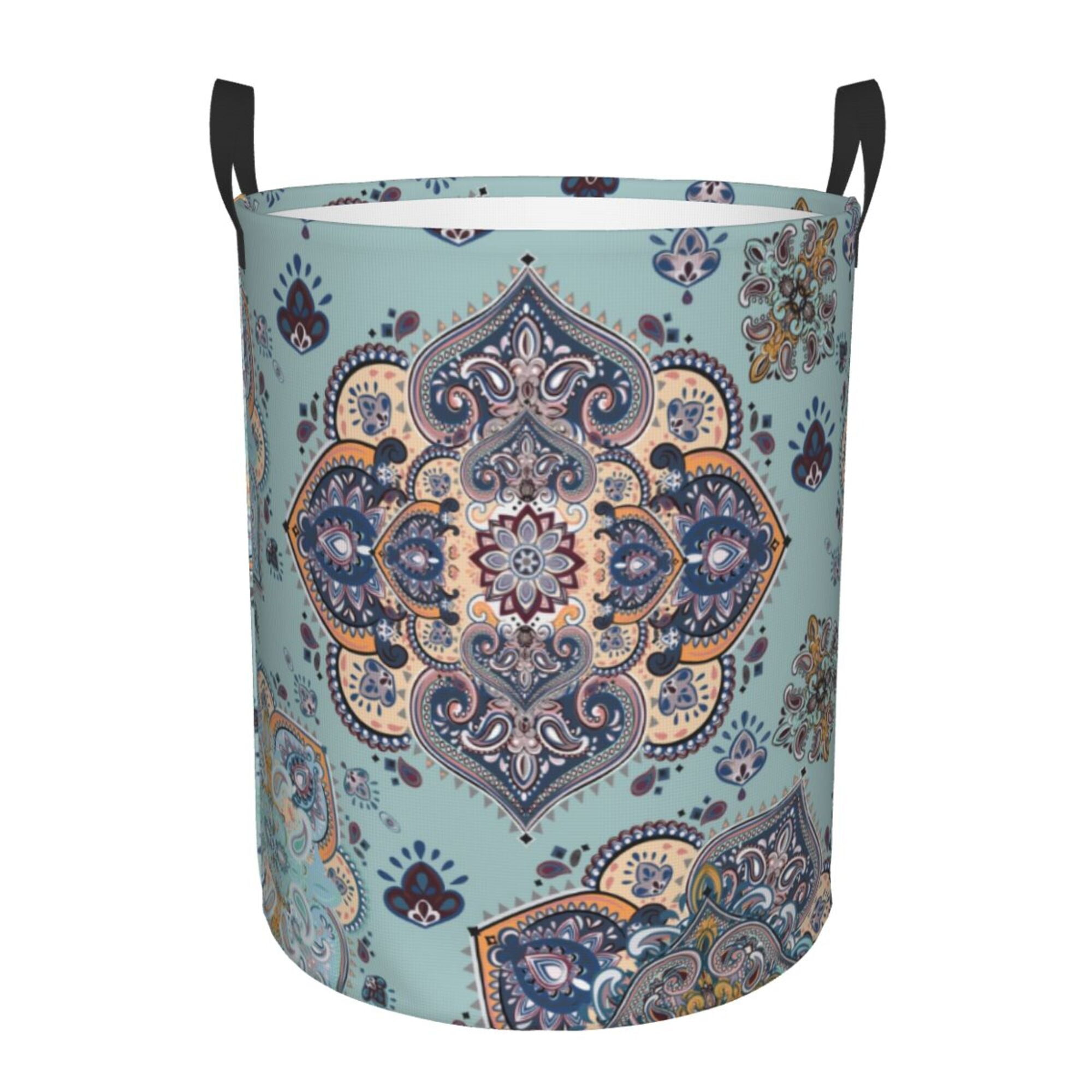 ZICANCN Laundry Basket Organizer, Bohemian Vintage Blue Print ...