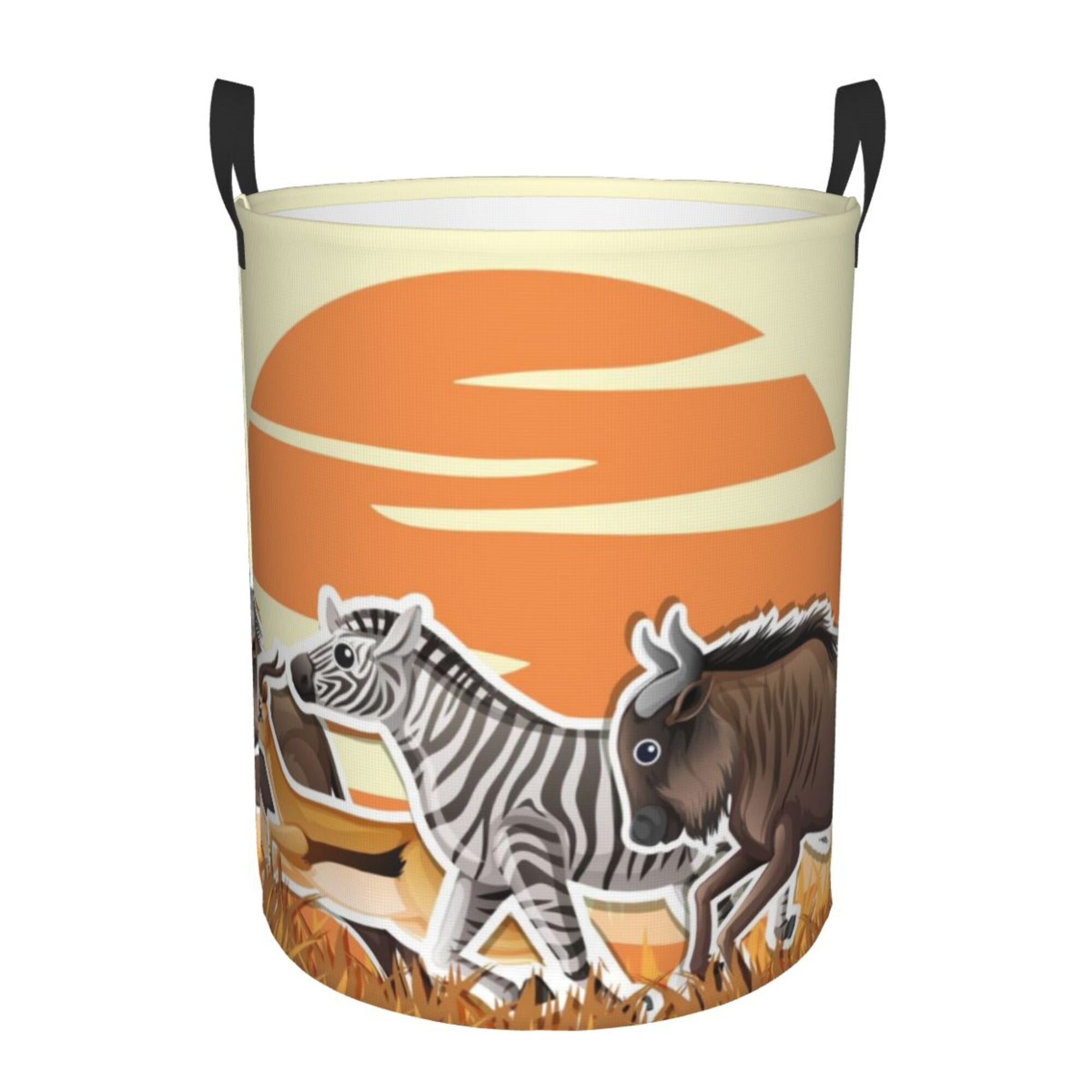 ZICANCN Laundry Basket Organizer, Cartoon Zebra Savannah Animals ...