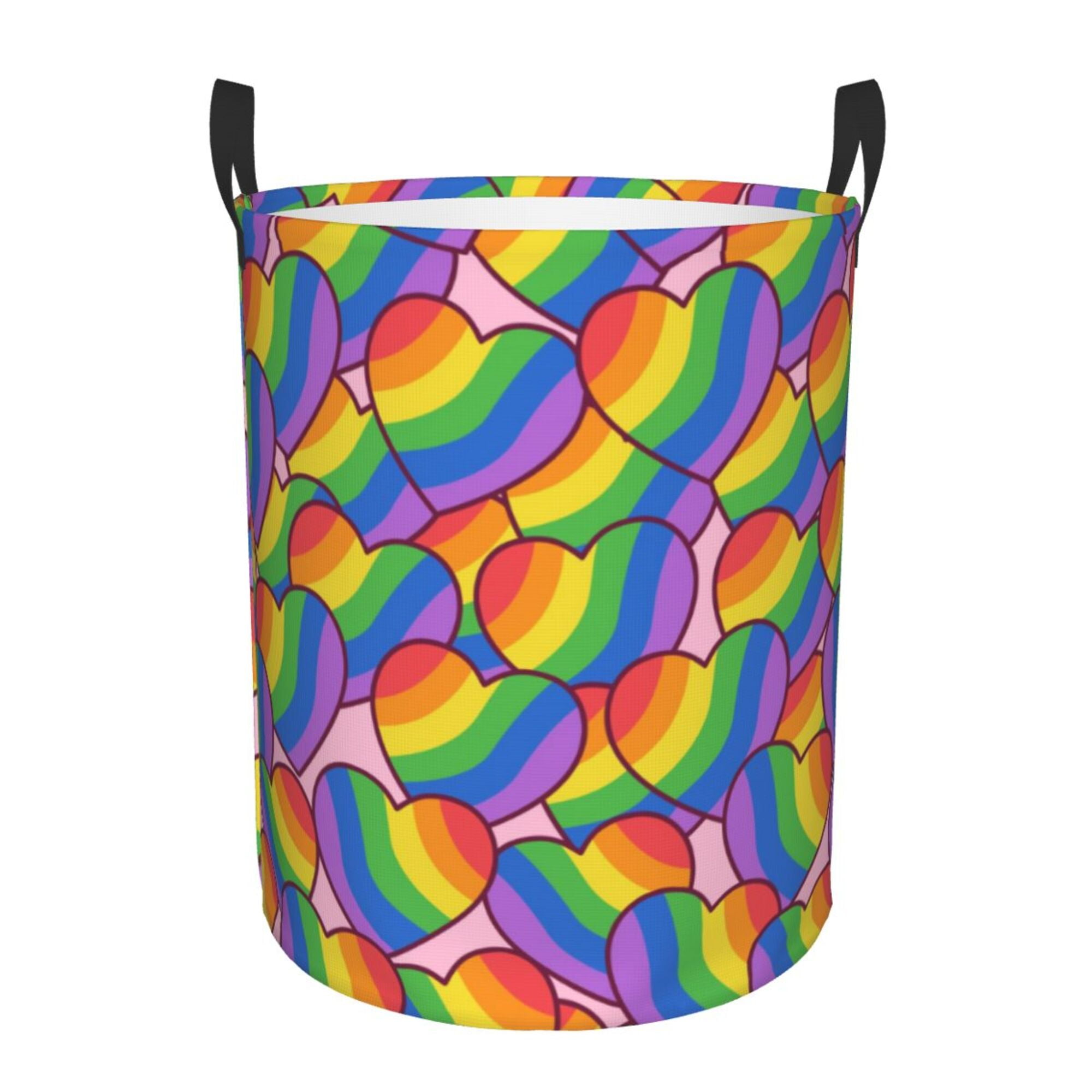 ZICANCN Laundry Basket Organizer, Colorful Rainbow Heart Collapsible ...