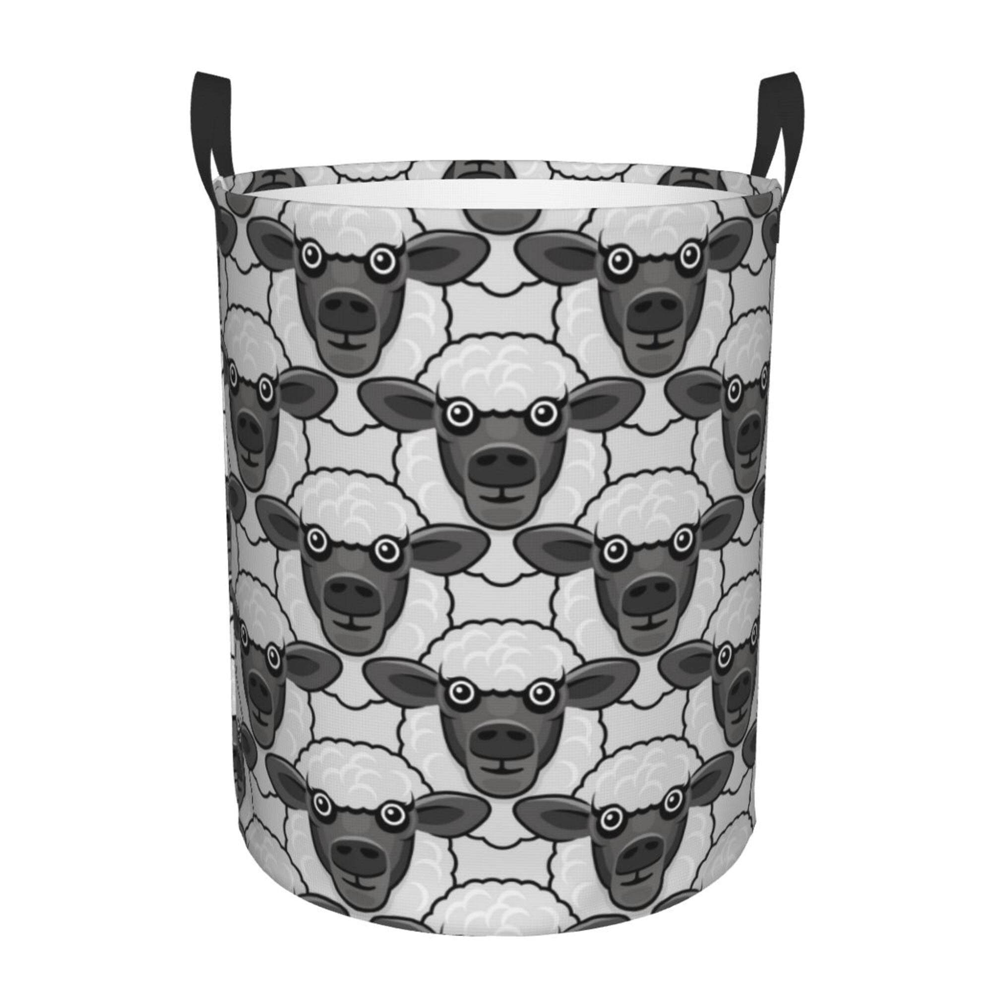 ZICANCN Laundry Basket Organizer, Cute Black Nature Sheep Face ...