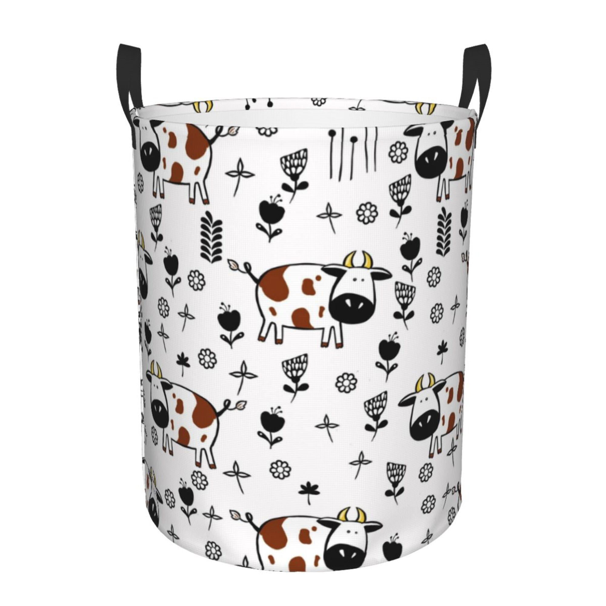 ZICANCN Laundry Basket Organizer, Cute Cows Doodle Seamless Collapsible ...