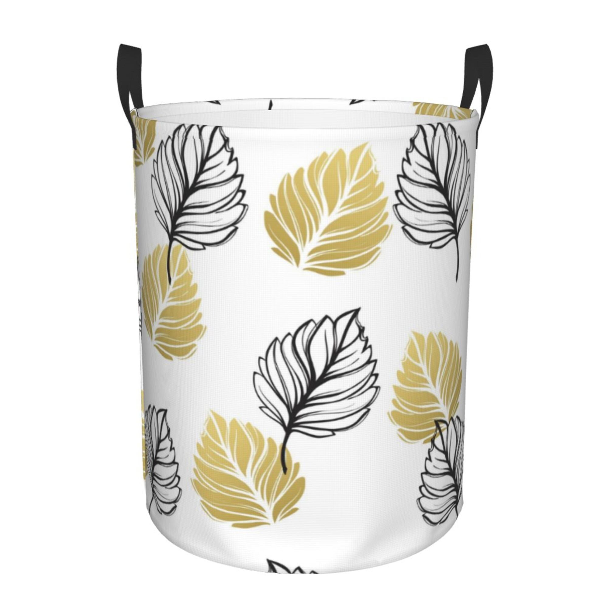 ZICANCN Laundry Basket Organizer, Gold Autumn Floral Glitter Leaf ...