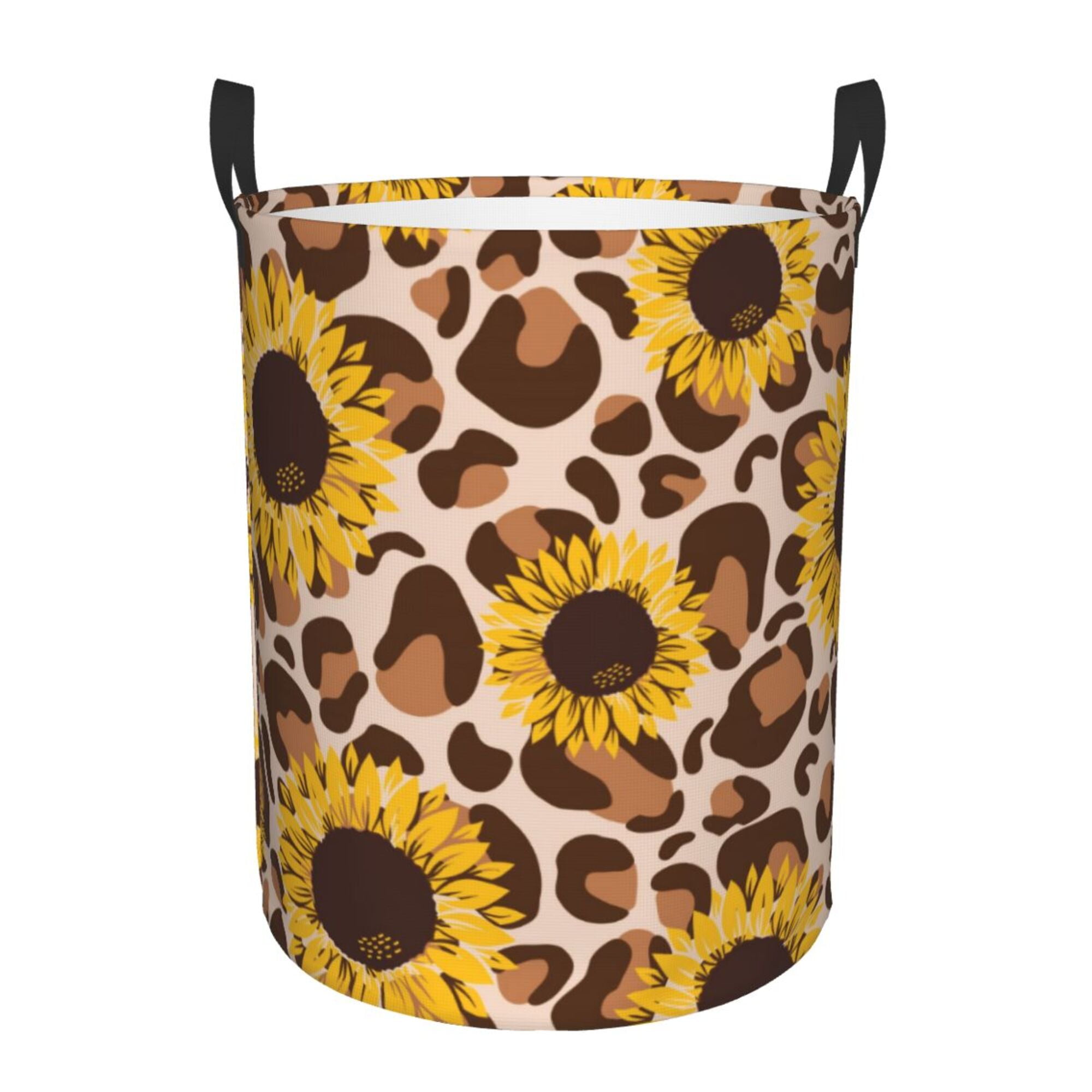ZICANCN Laundry Basket Organizer, Leopard Print Sunflower Collapsible ...