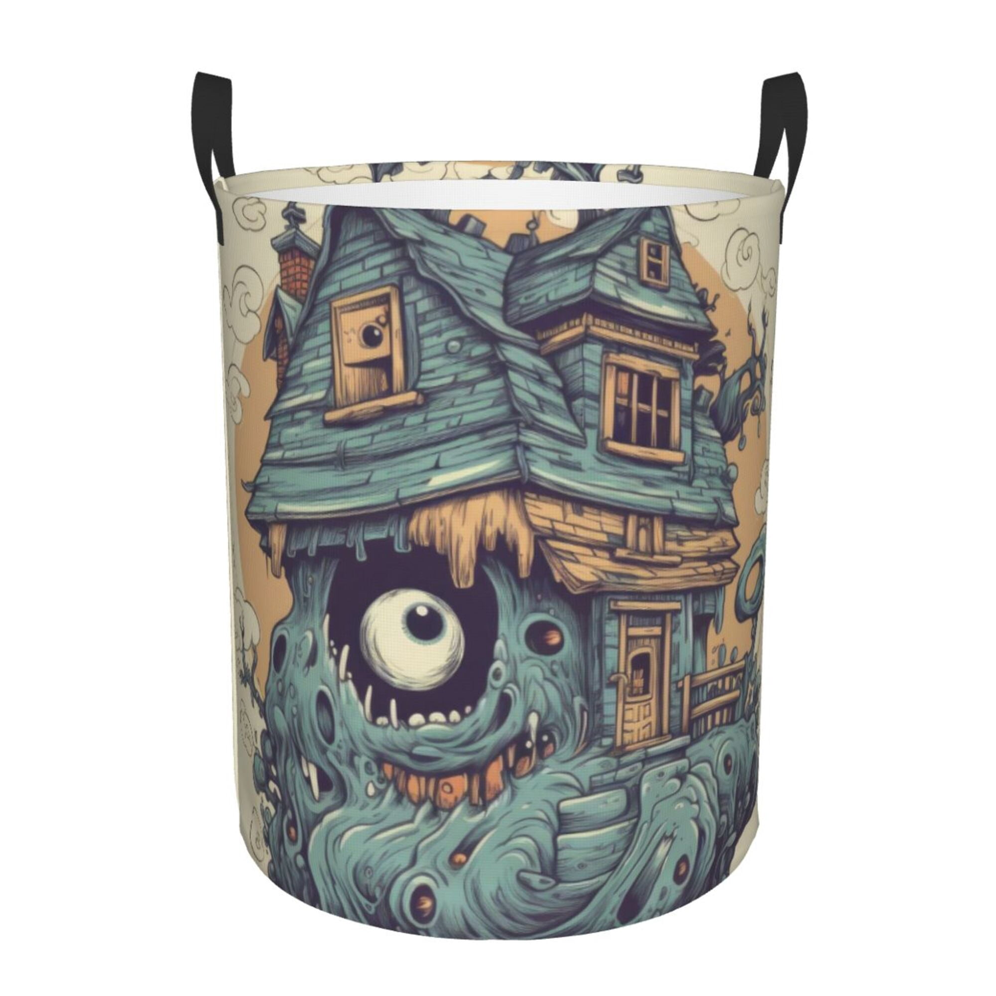 ZICANCN Laundry Basket Organizer, Monster Eyes House Collapsible Hamper ...