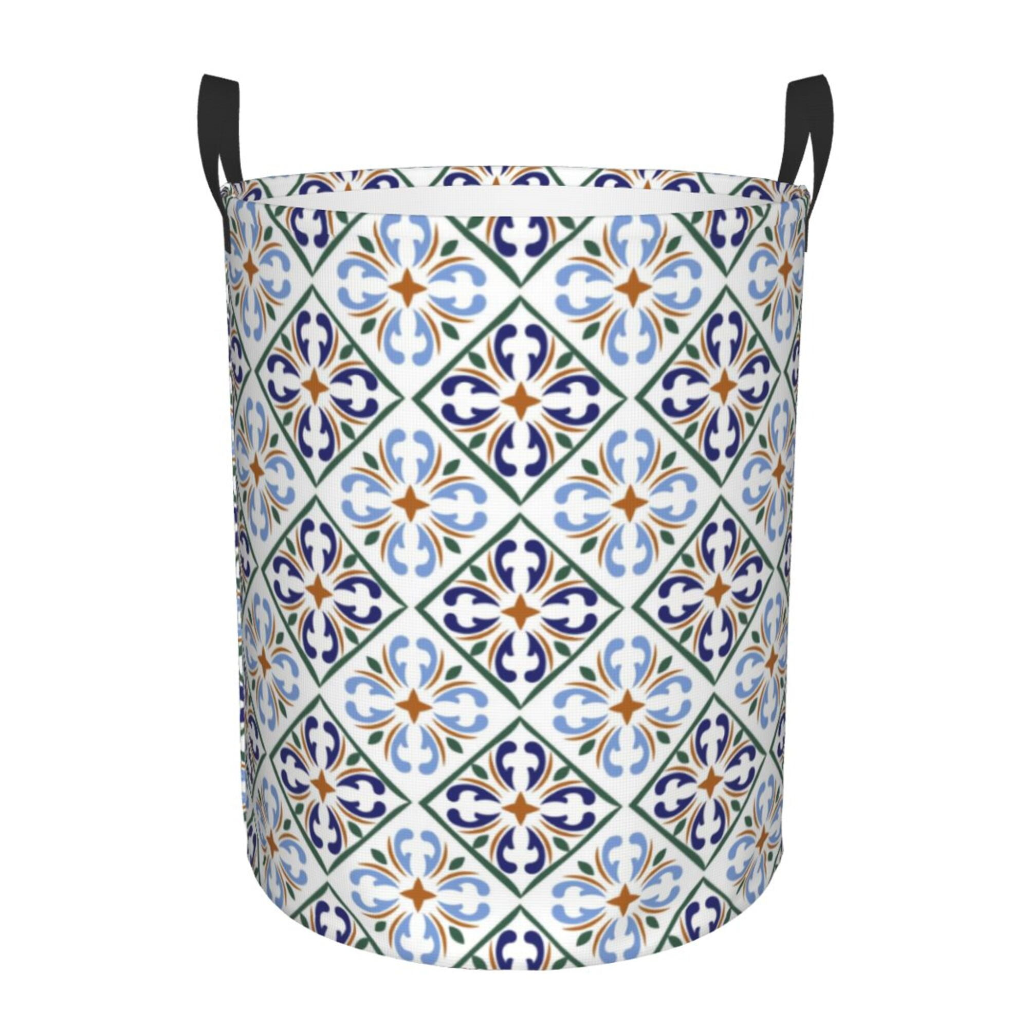 ZICANCN Laundry Basket Organizer, Moroccan Blue Tiles Collapsible ...