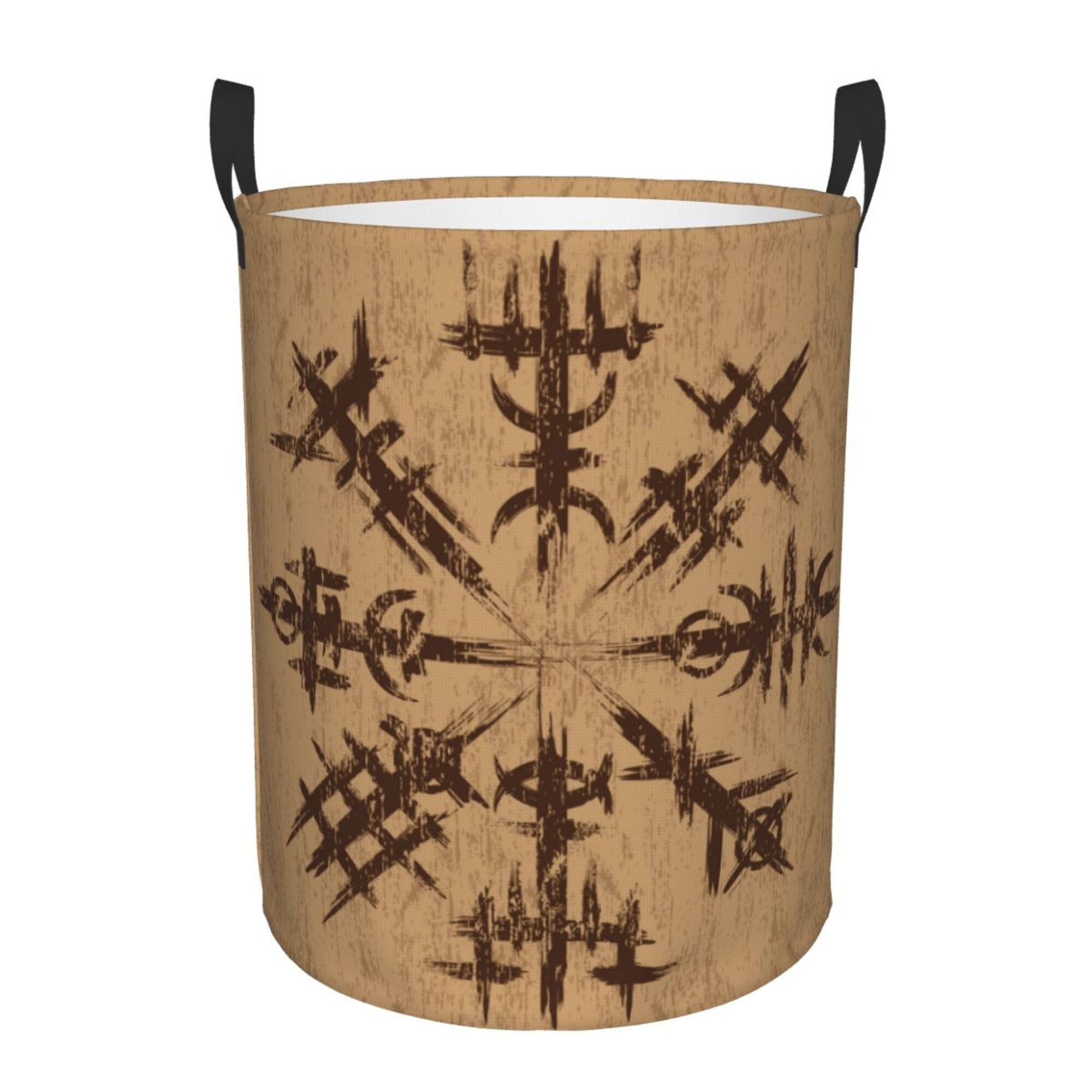 ZICANCN Laundry Basket Organizer, Norse Viking Brown Grunge Collapsible ...