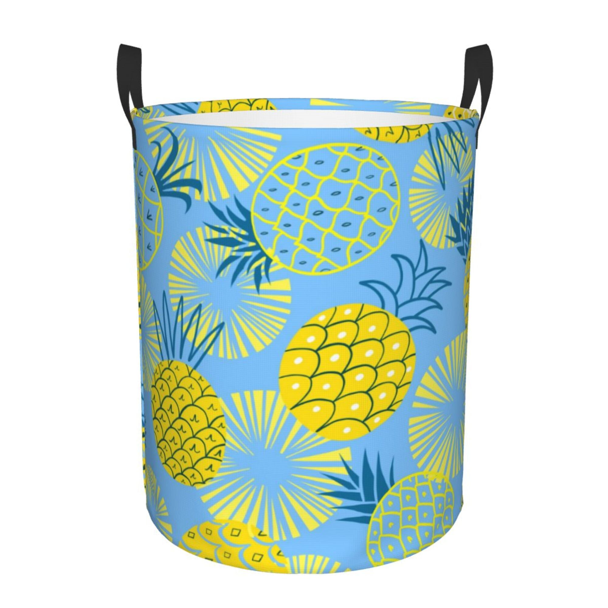 ZICANCN Laundry Basket Organizer, Pineapples Print Blue Background ...
