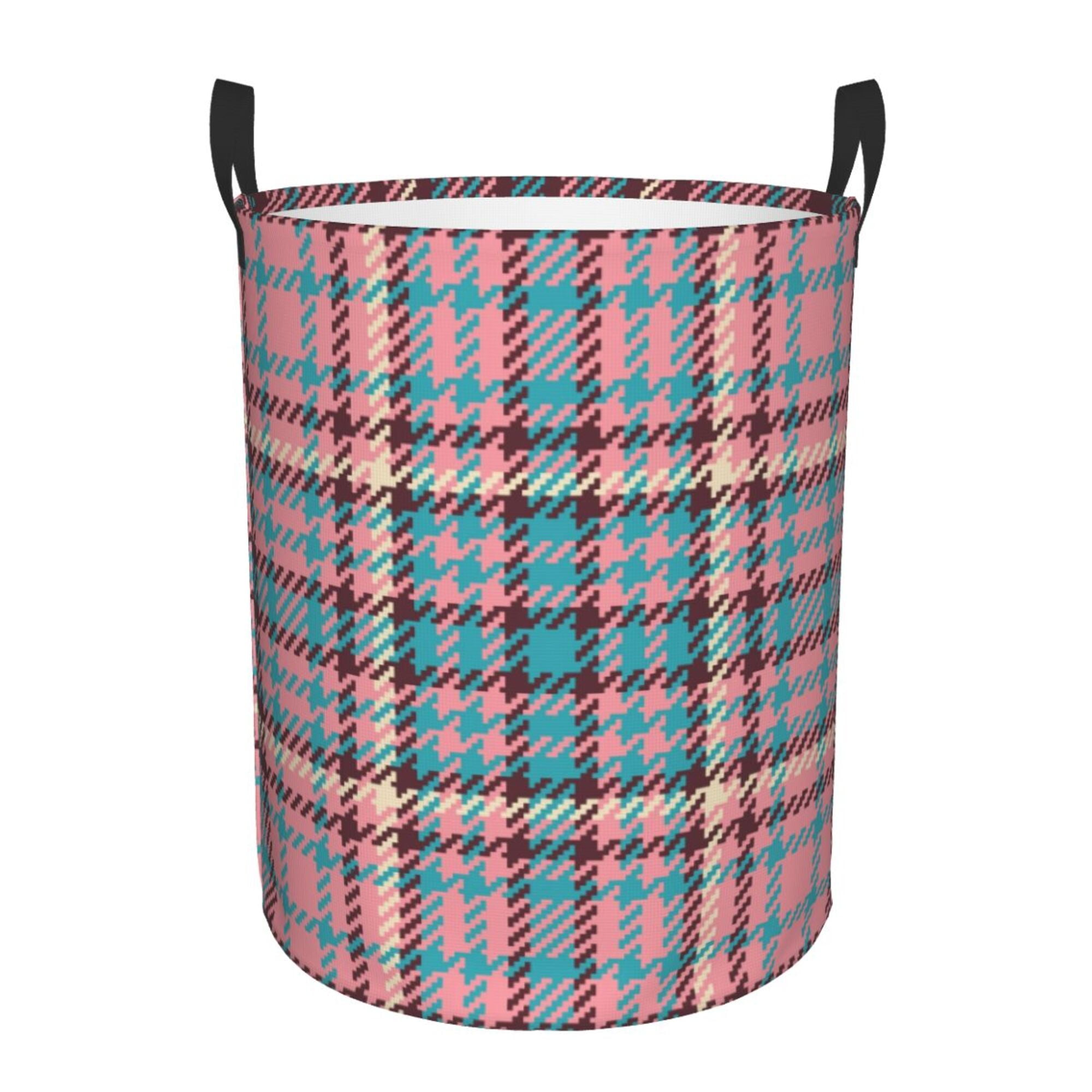 ZICANCN Laundry Basket Organizer, Pink Check Plaid Background ...