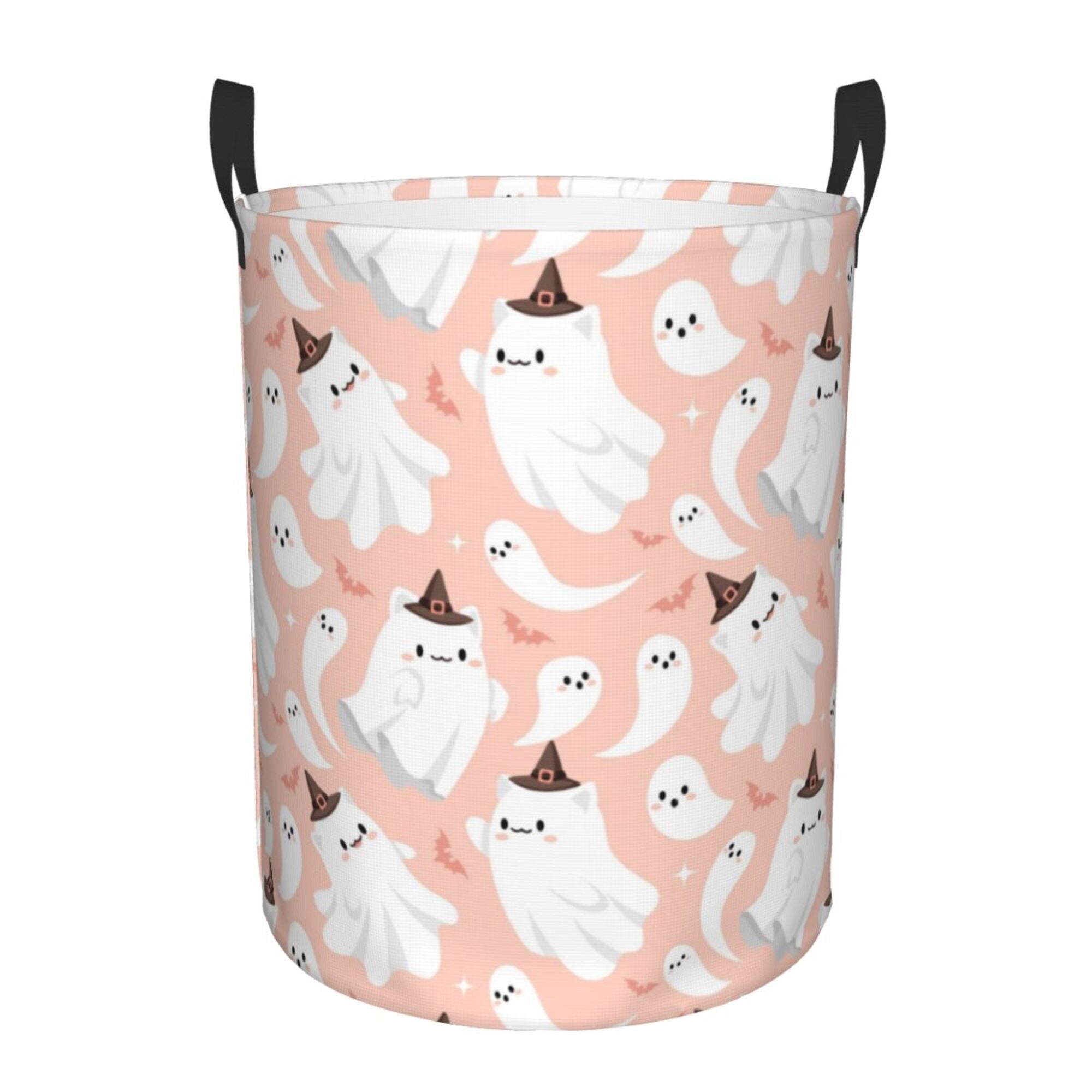 ZICANCN Laundry Basket Organizer, Pink Phantom Halloween Ghost ...