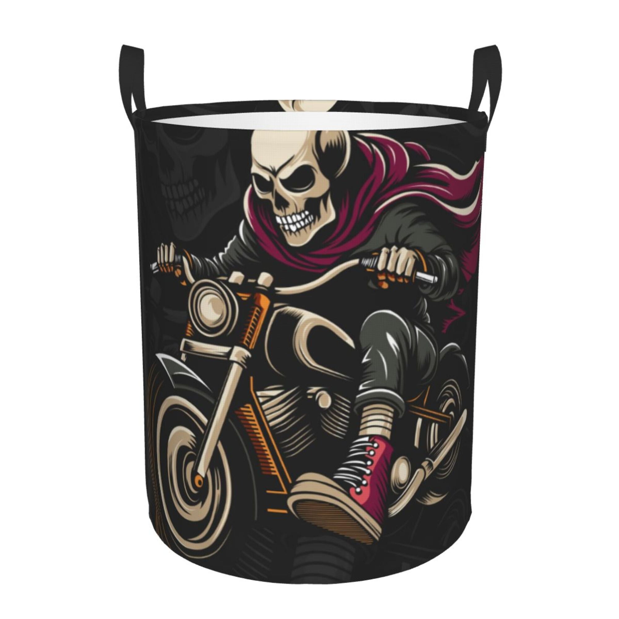 ZICANCN Laundry Basket Organizer, Skeleton Riding Retro Motorcycle ...