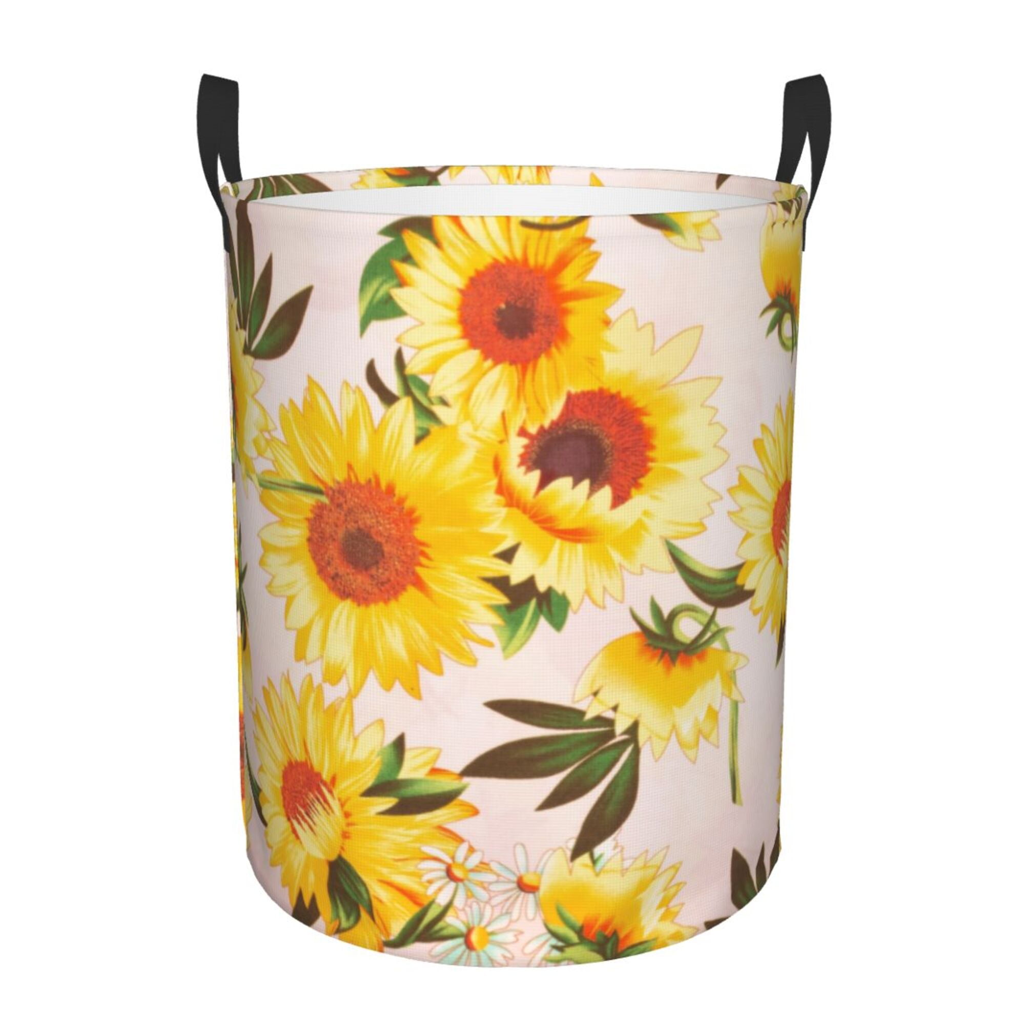 ZICANCN Laundry Basket Organizer, Sunflowers Print Pink Background ...