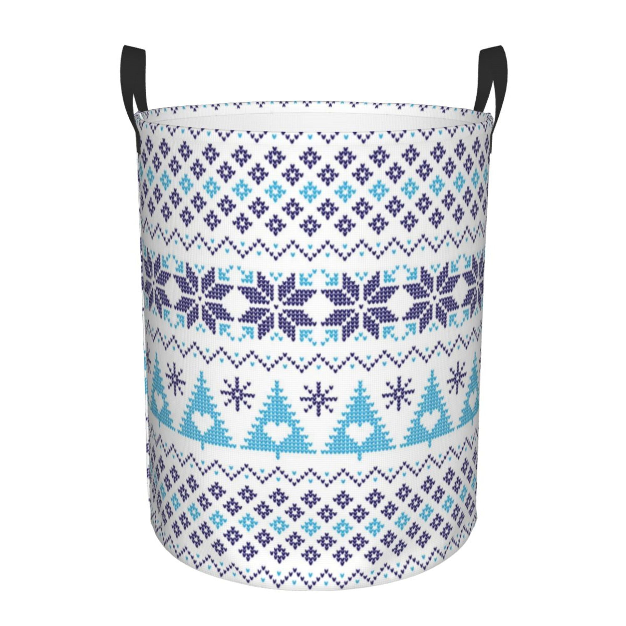 ZICANCN Laundry Basket Organizer, Winter Snow Blue Background ...