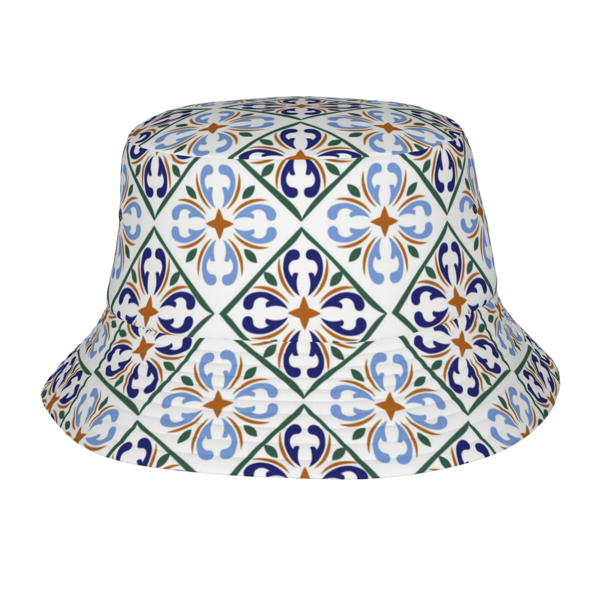 ZICANCN Moroccan Blue Tiles Bucket Hat , Unisex Print Double-Side-Wear ...