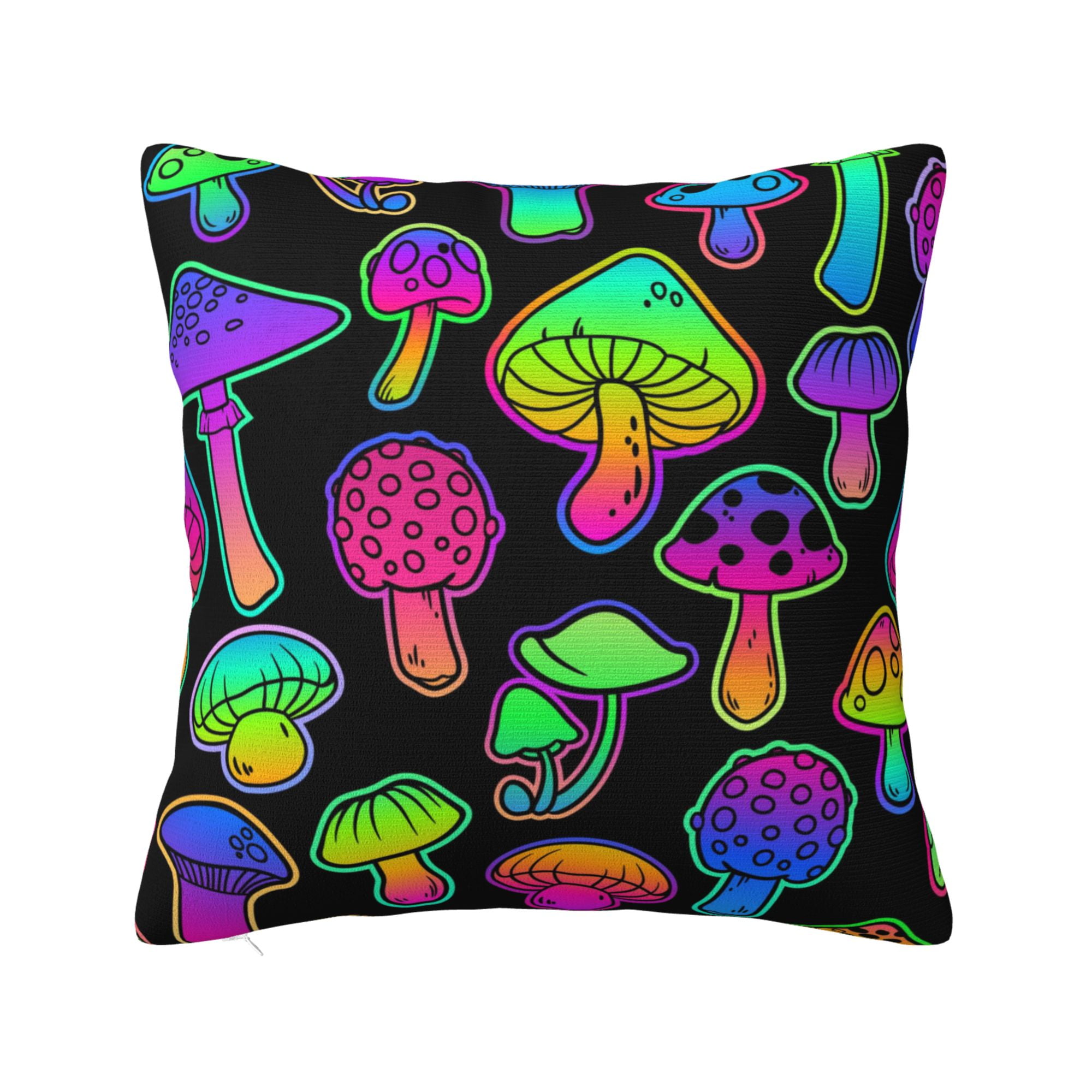 ZICANCN Mushroom Seamless Bright Throw Pillow Covers, Bed Couch Sofa ...