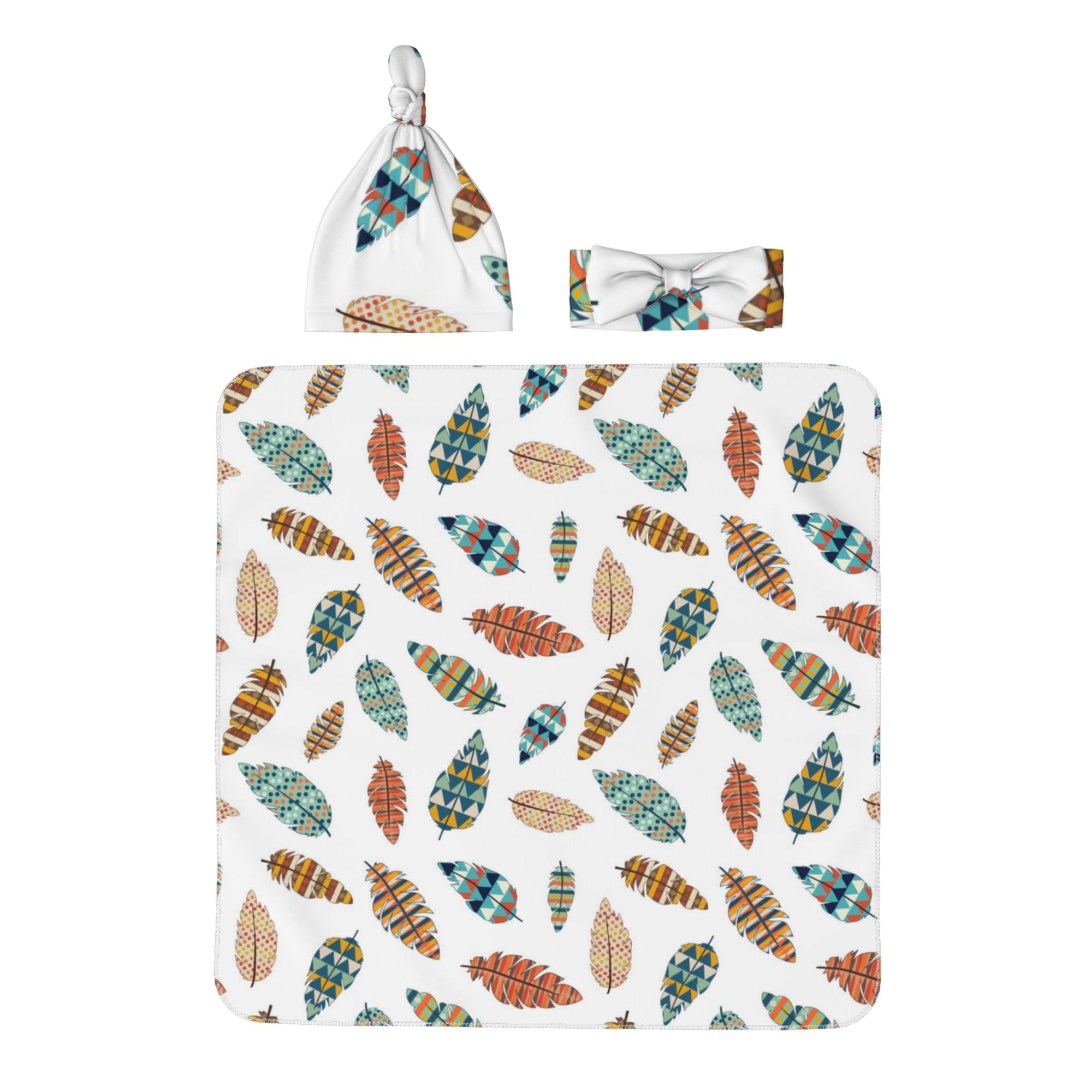 ZICANCN Newborn Essentials Receiving Blanket Headband Beanie Set, Aztec ...