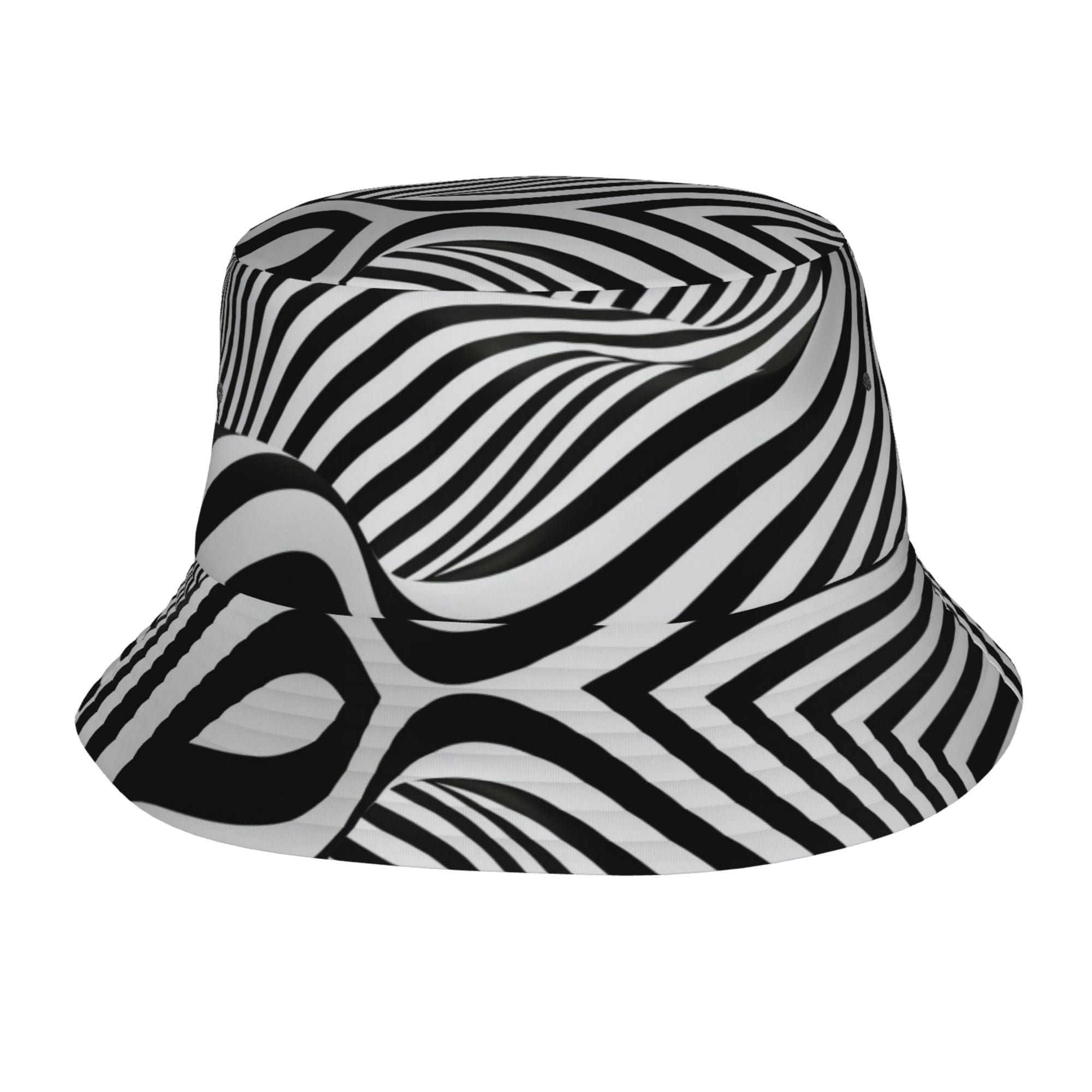 ZICANCN Optical Illusion Wavy Lines Sunshade Bucket Hat , Unisex Print ...