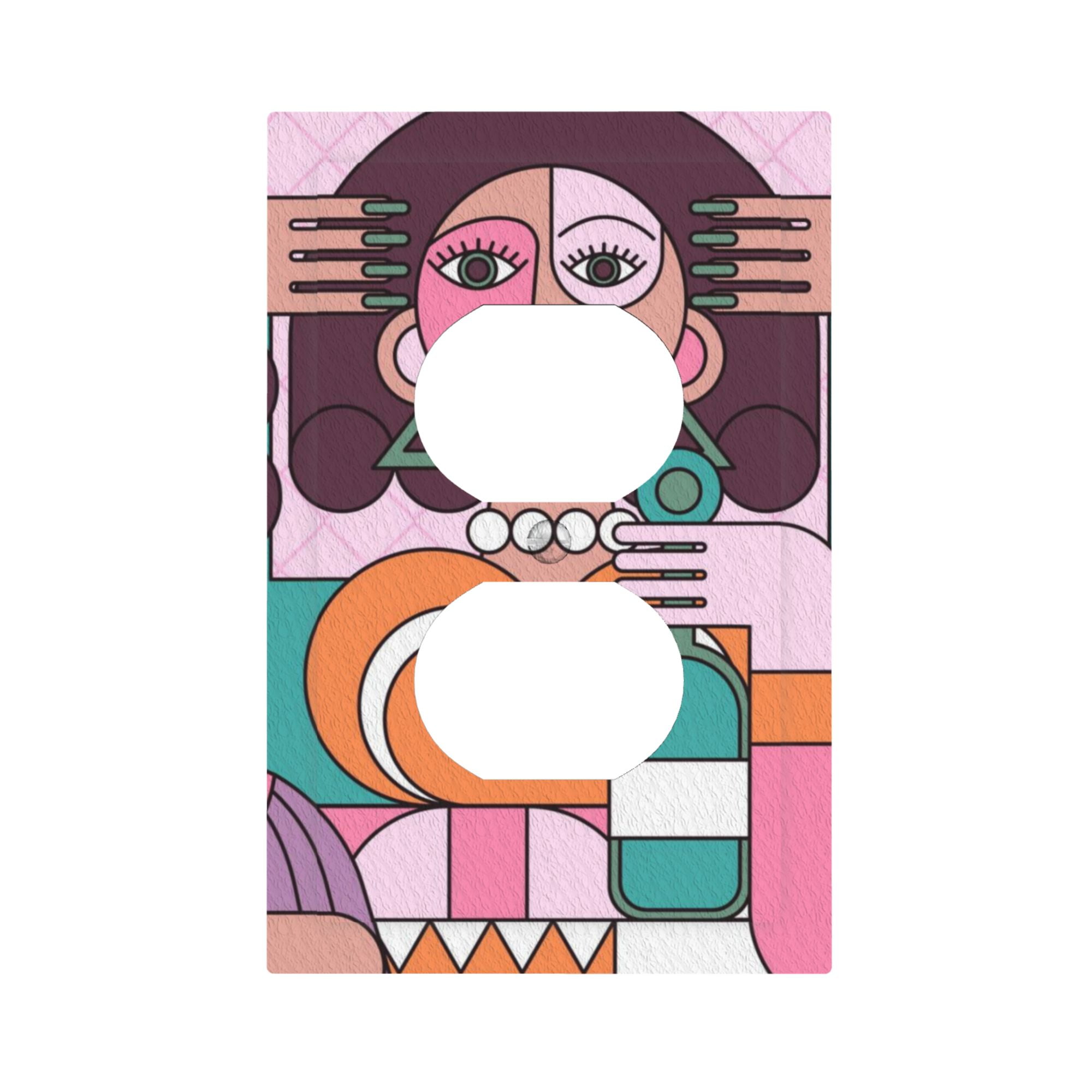 ZICANCN Outlet Covers Wall Plate, Abstract Art Beautiful Women Light ...