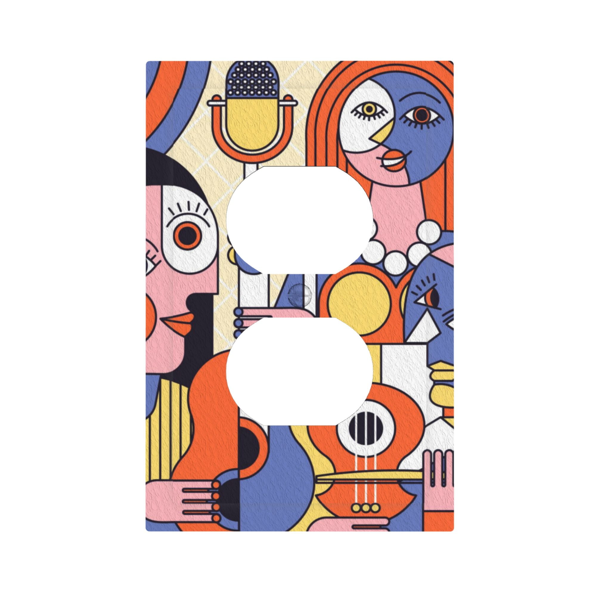 ZICANCN Outlet Covers Wall Plate, Abstract Art Cubism Painting Light ...