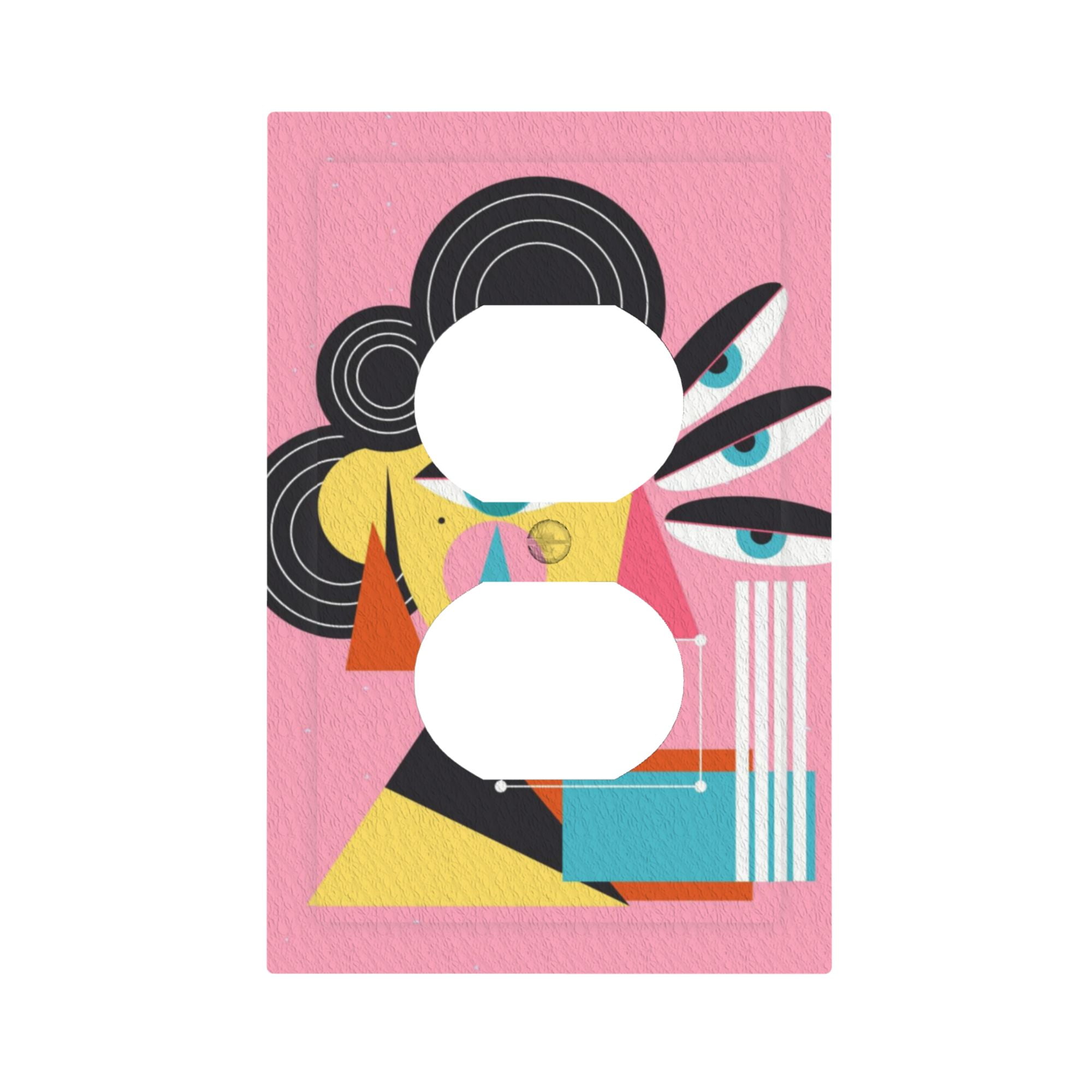 ZICANCN Outlet Covers Wall Plate, Abstract Art Female Line Light Switch ...