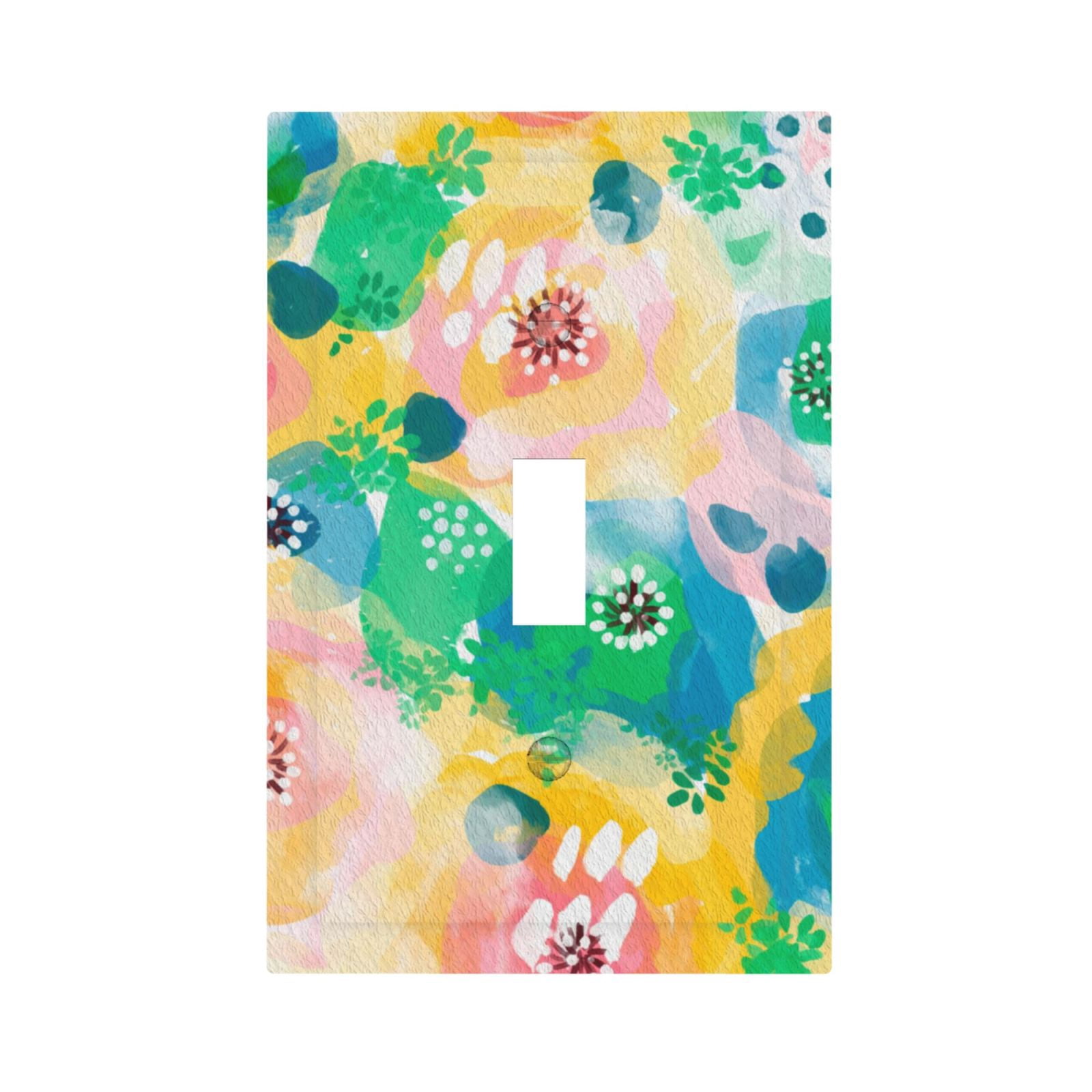 ZICANCN Outlet Covers Wall Plate, Abstract Flowers Pastel Light Switch ...