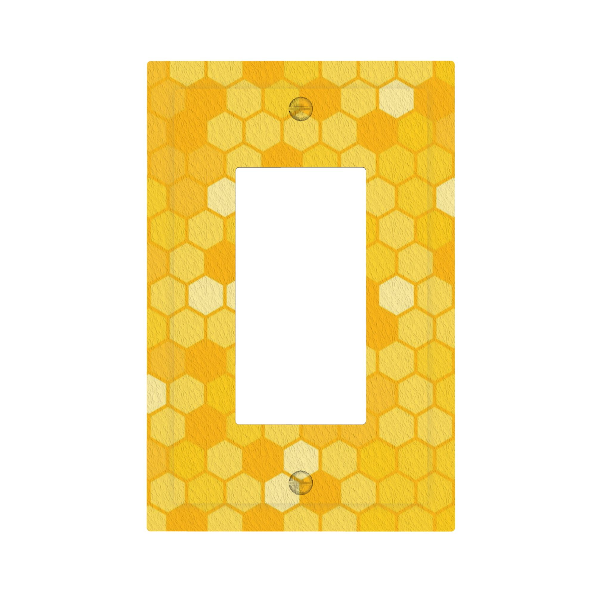 ZICANCN Outlet Covers Wall Plate, Abstract Hexagonal Grid Bee Honey ...