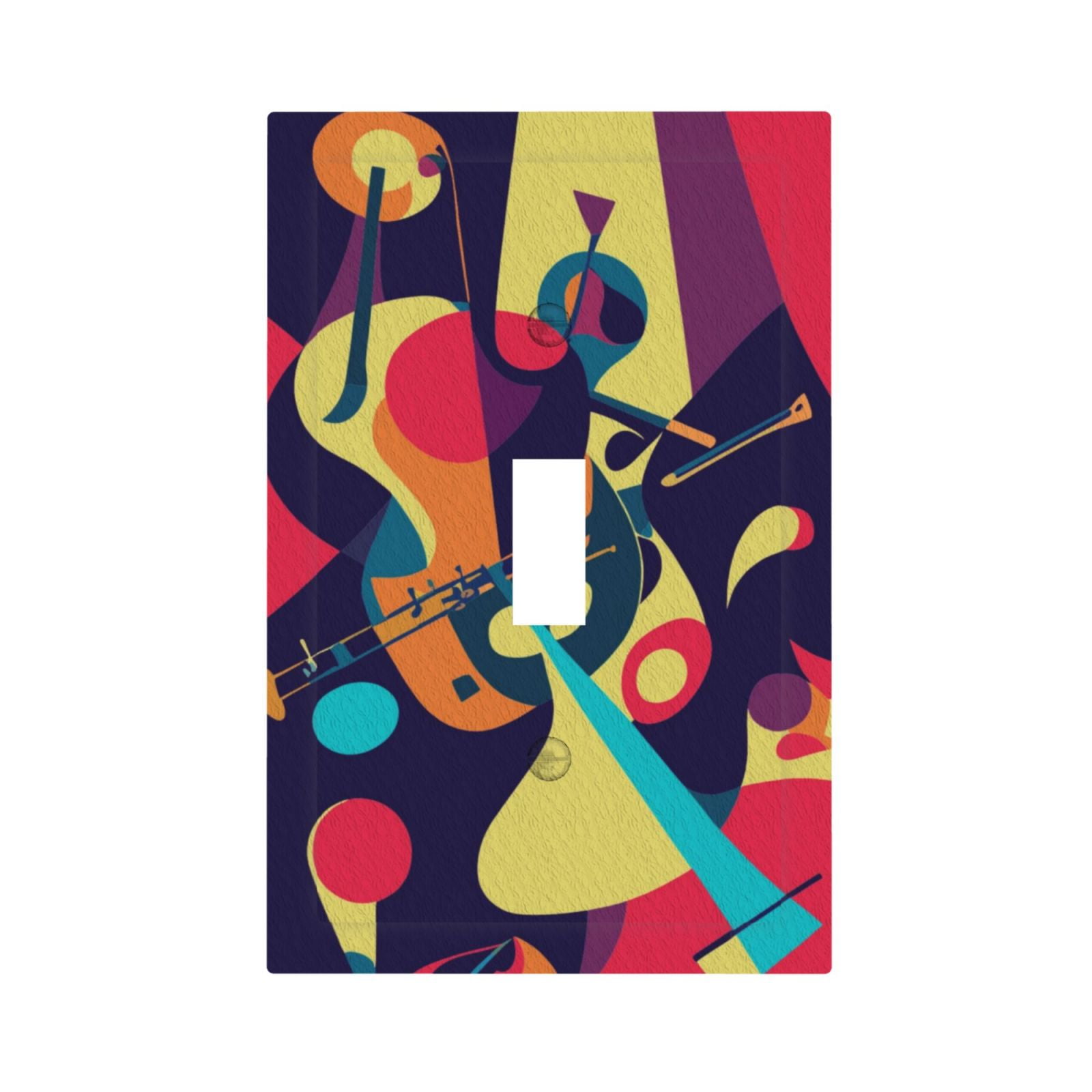 ZICANCN Outlet Covers Wall Plate, Abstract Jazz Music Light Switch ...