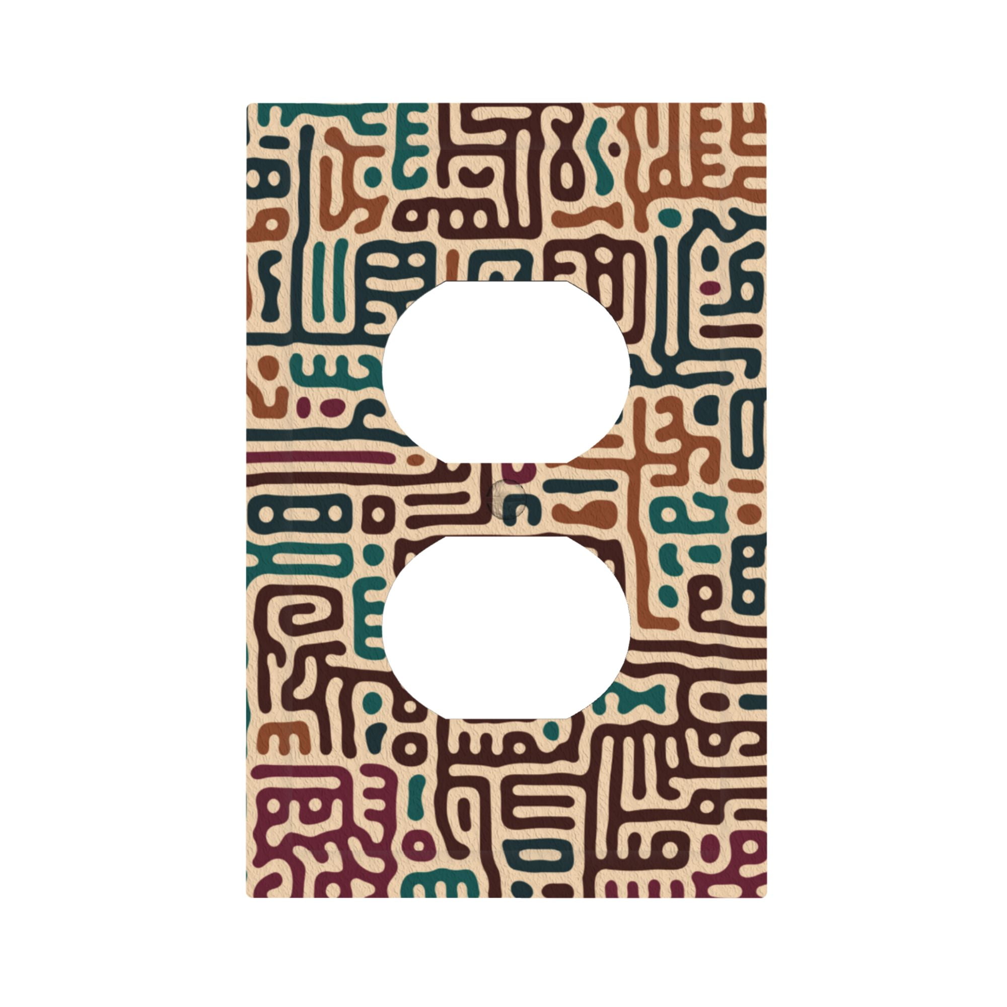 ZICANCN Outlet Covers Wall Plate, Abstract Mayan Colorful Lines Light ...