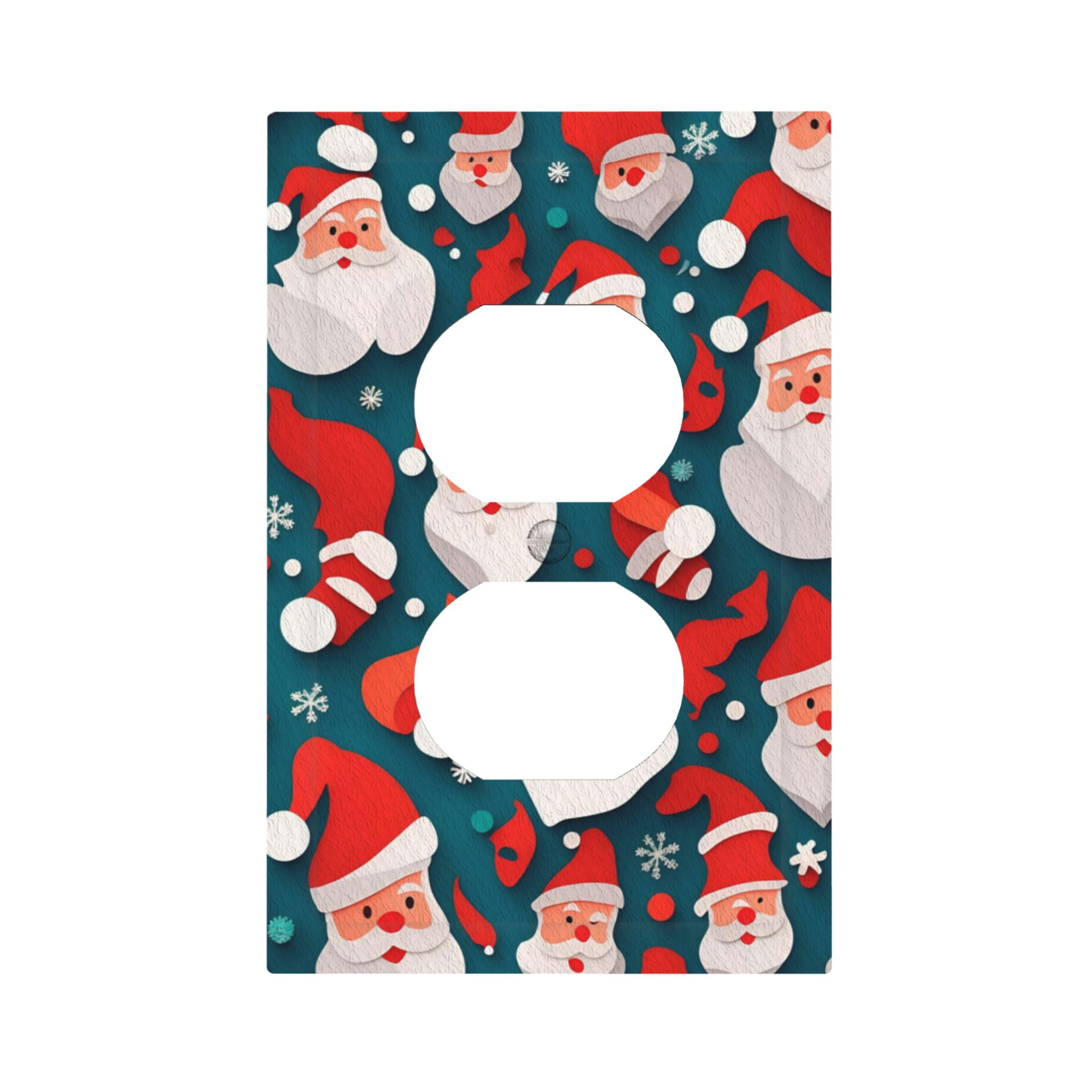 ZICANCN Outlet Covers Wall Plate, Abstract Santa Red Claus Light Switch ...
