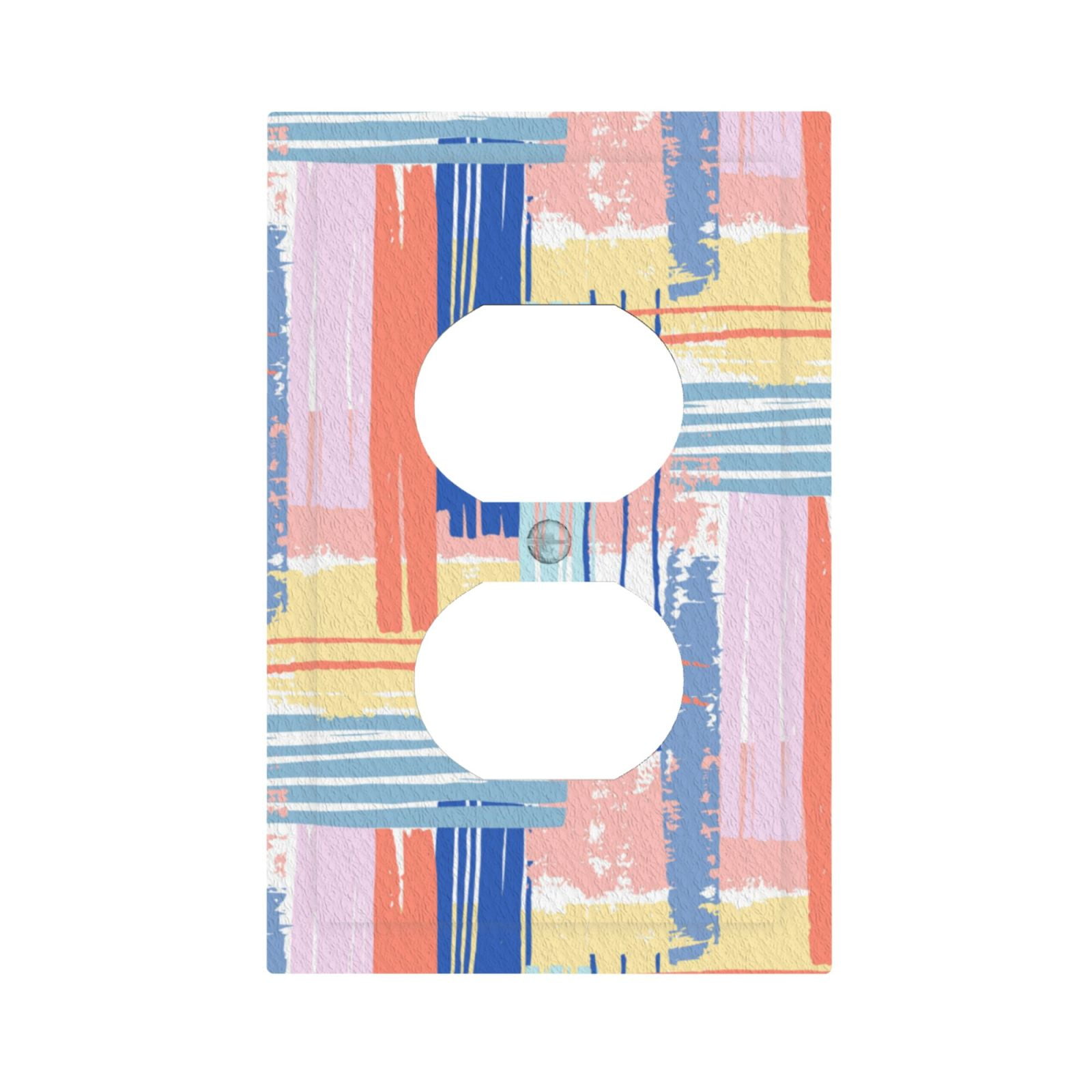 ZICANCN Outlet Covers Wall Plate, Abstract Watercolor Stripe Graffiti ...