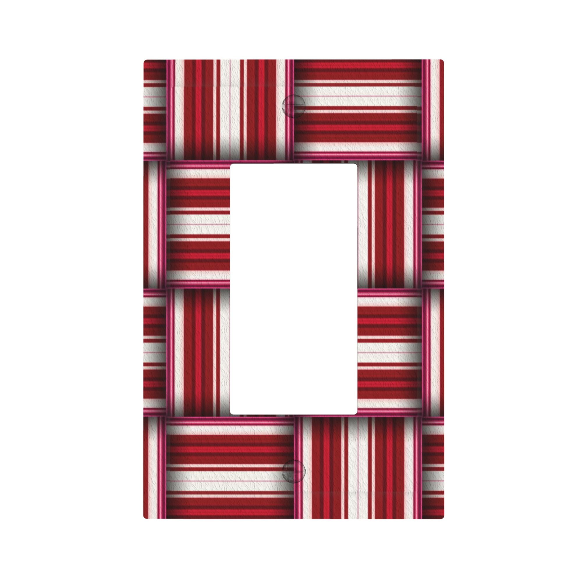 ZICANCN Outlet Covers Wall Plate, Abstract Woven Red Stripes Light ...