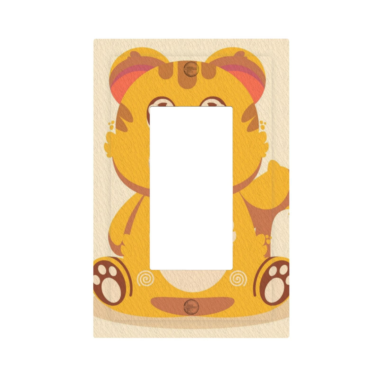 ZICANCN Outlet Covers Wall Plate, Animal Doodle Tiger Character Light ...