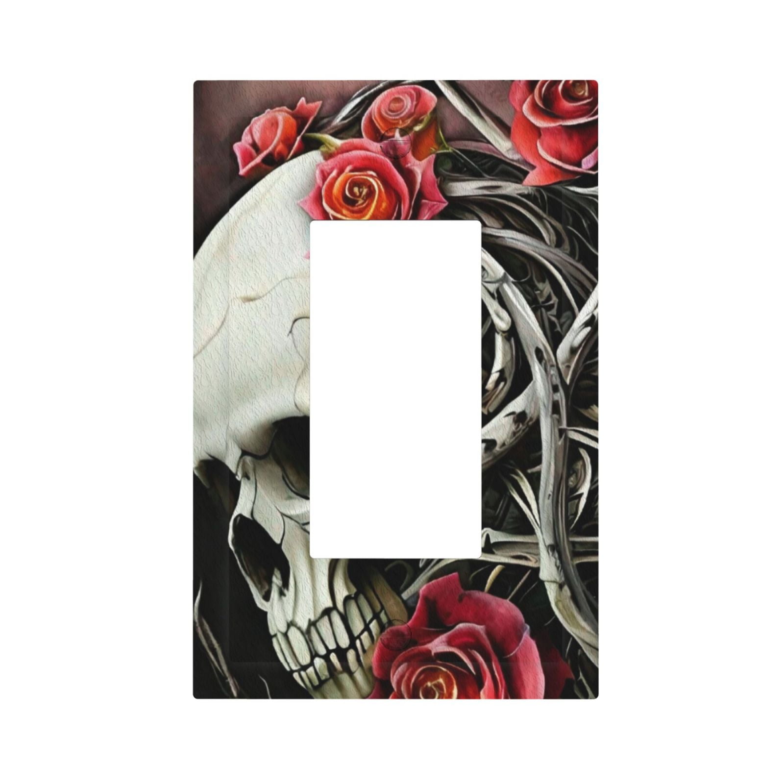 ZICANCN Outlet Covers Wall Plate, Archaic Skull Flowers Light Switch ...