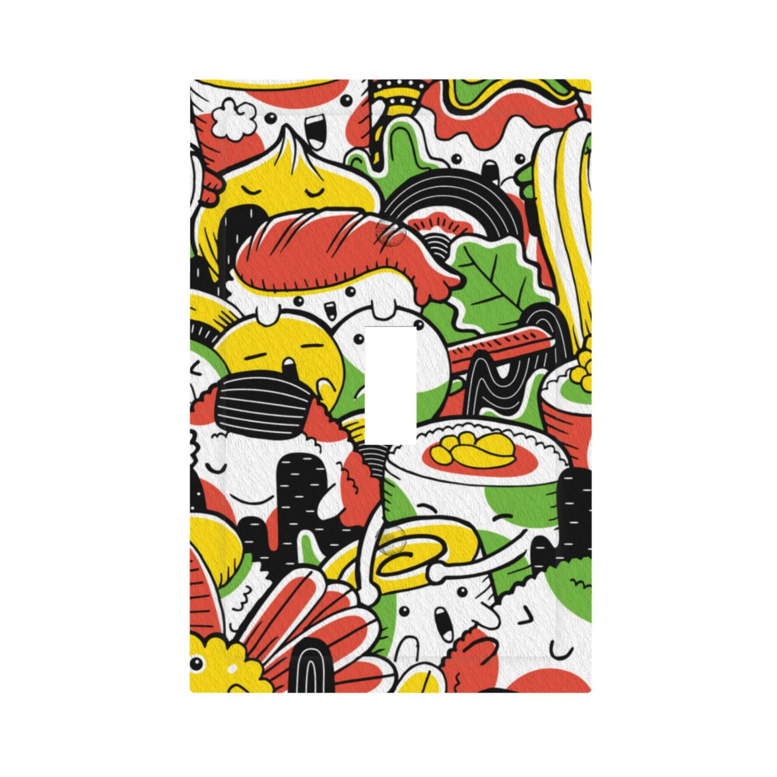 ZICANCN Outlet Covers Wall Plate, Asian Food Doodle Culture Light ...