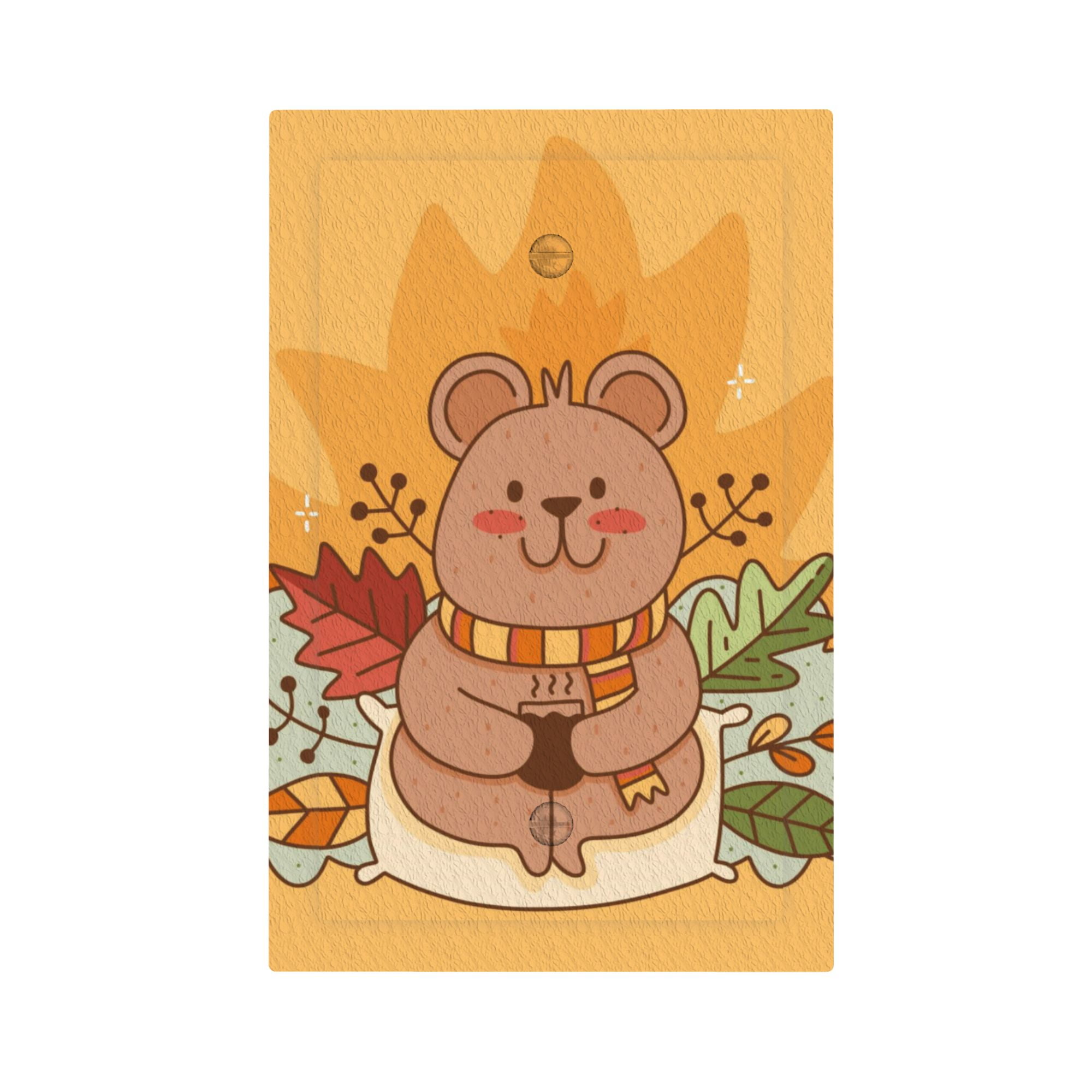 ZICANCN Outlet Covers Wall Plate, Autumn Bear Tea Light Switch Cover ...