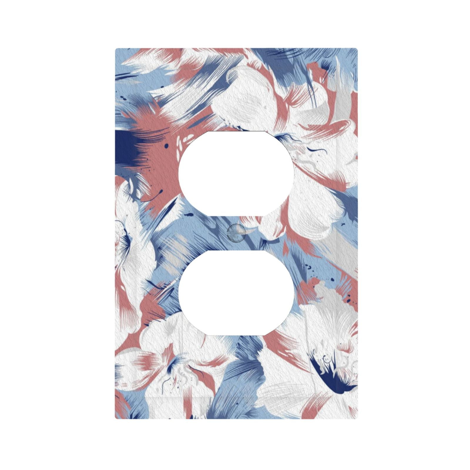 ZICANCN Outlet Covers Wall Plate, Blue Abstract Ink Flower Light Switch ...