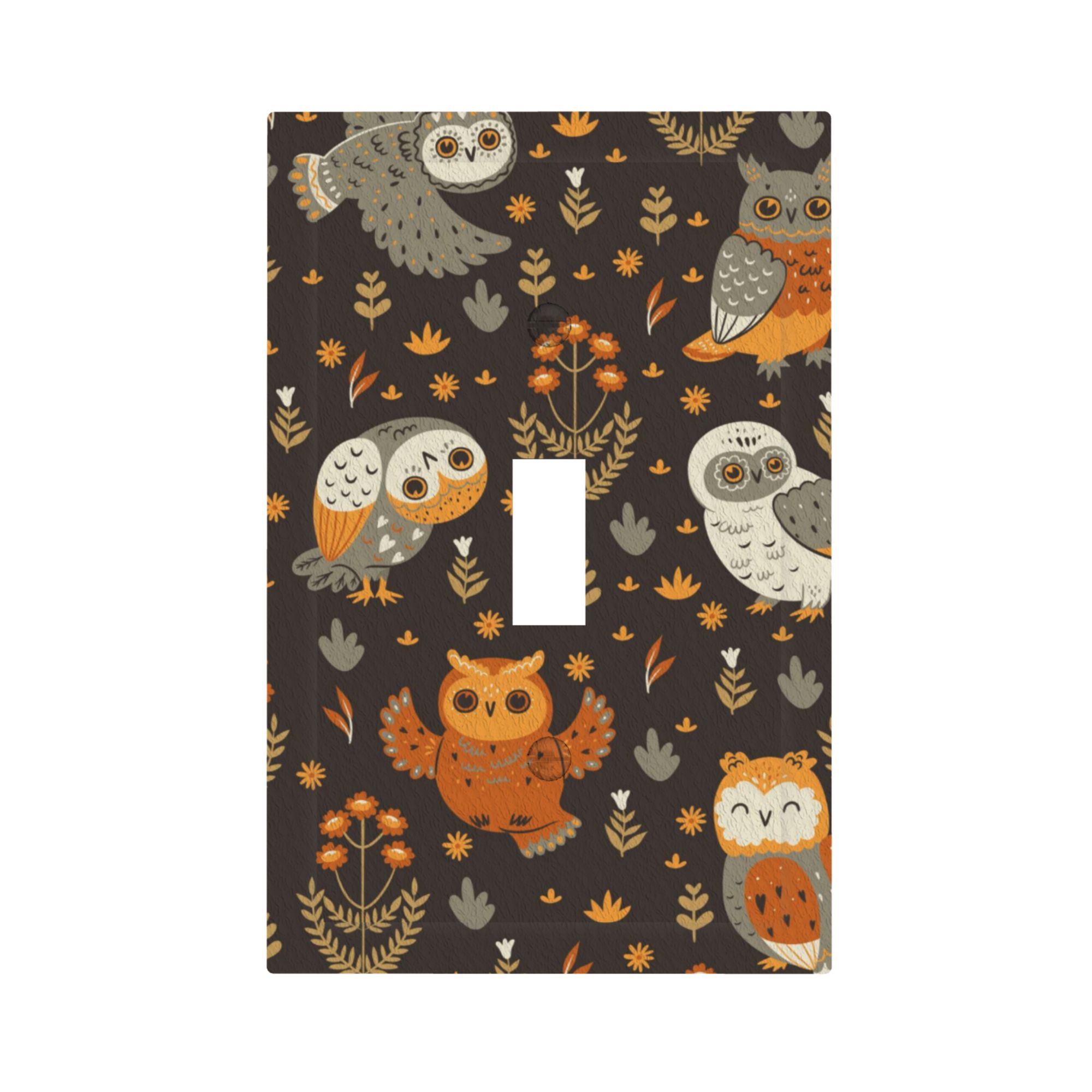 ZICANCN Outlet Covers Wall Plate, Brown Owls Blossom Flower Light ...