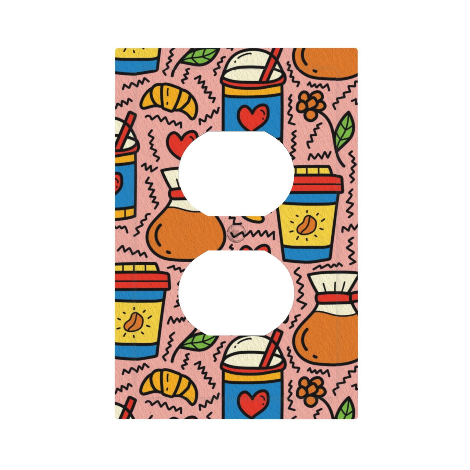 ZICANCN Outlet Covers Wall Plate, Cartoon Delicious Doodle Food Light ...