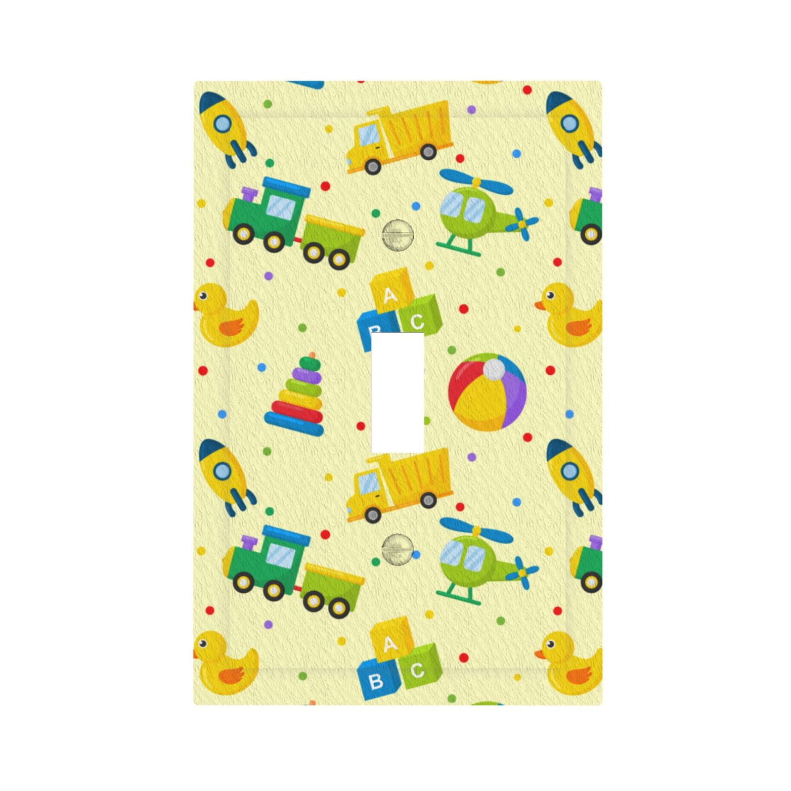 ZICANCN Outlet Covers Wall Plate, Cartoon Toys Car Yellow Light Switch ...