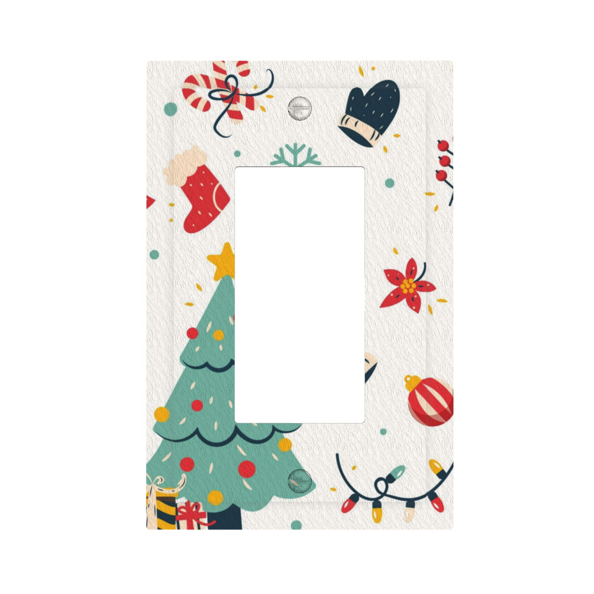 ZICANCN Outlet Covers Wall Plate, Christmas Elements Tree Bells Light ...