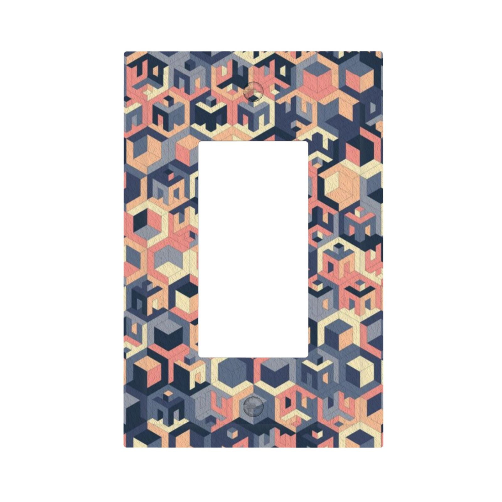 ZICANCN Outlet Covers Wall Plate, Colored Pink Squares Light Switch ...