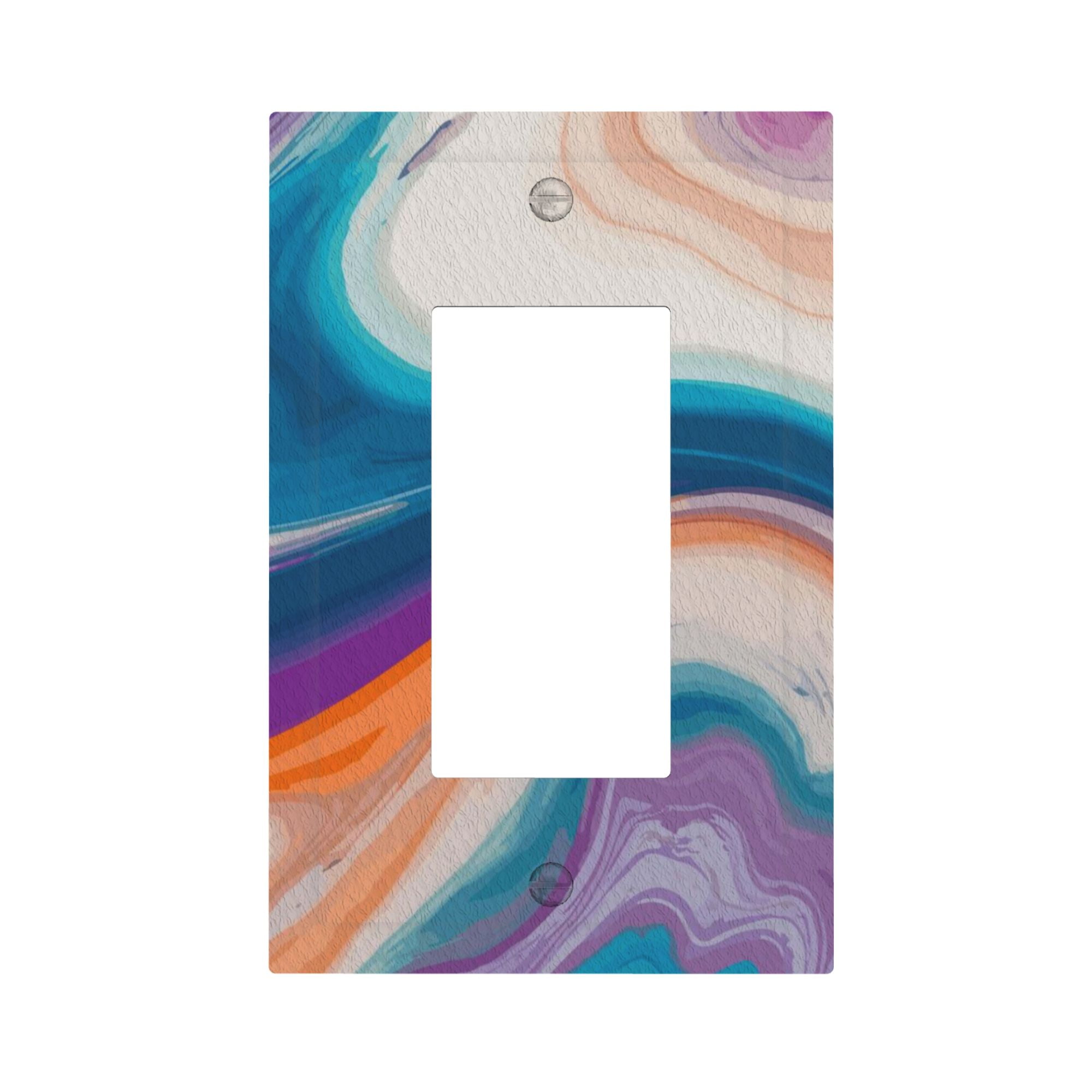 ZICANCN Outlet Covers Wall Plate, Colourful Marble Wallpaper Light ...