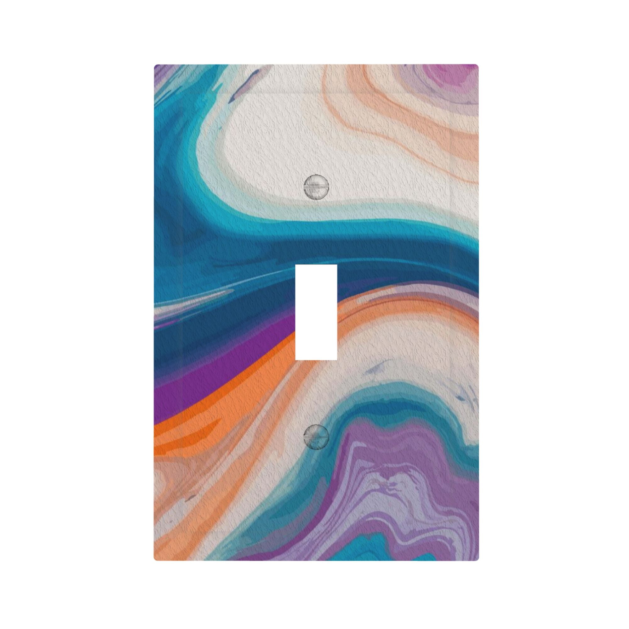 ZICANCN Outlet Covers Wall Plate, Colourful Marble Wallpaper Light ...