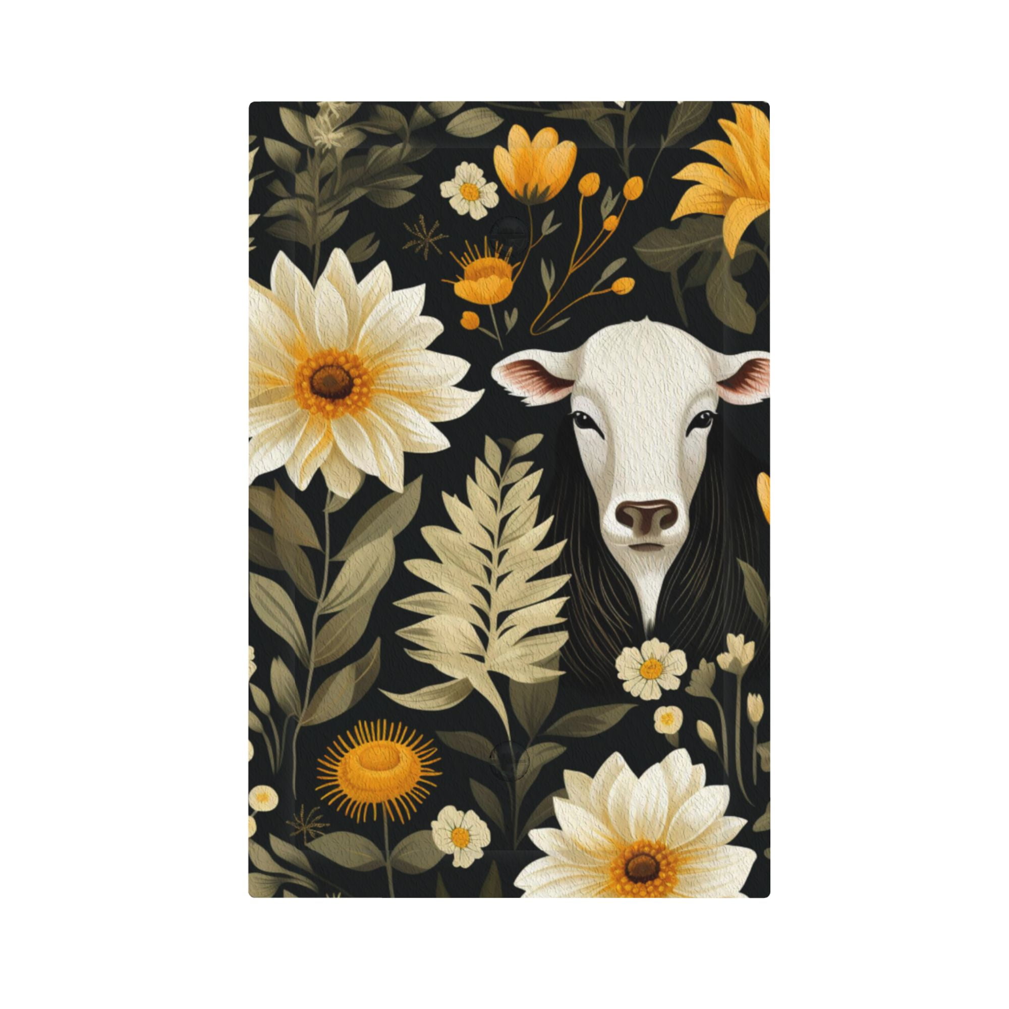 ZICANCN Outlet Covers Wall Plate, Cows Flowers Black Background Light ...