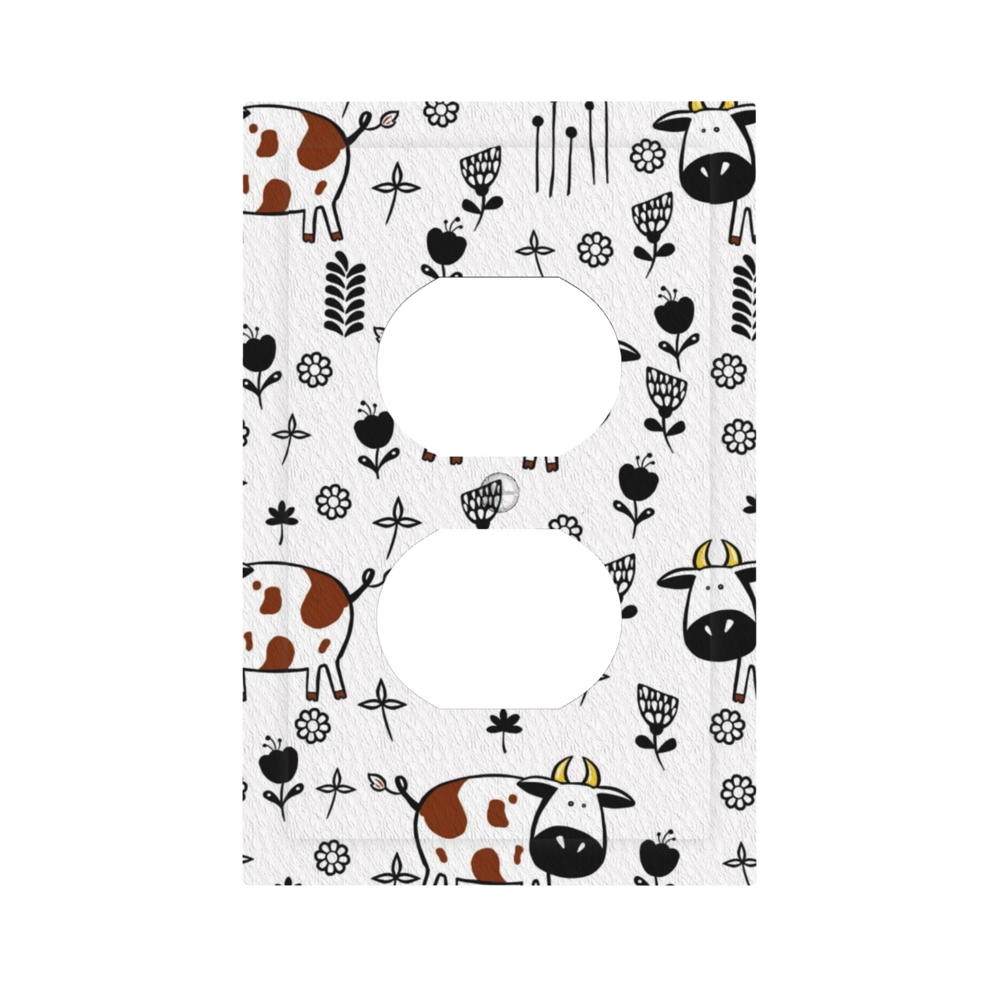 ZICANCN Outlet Covers Wall Plate, Cute Cows Doodle Seamless Light ...
