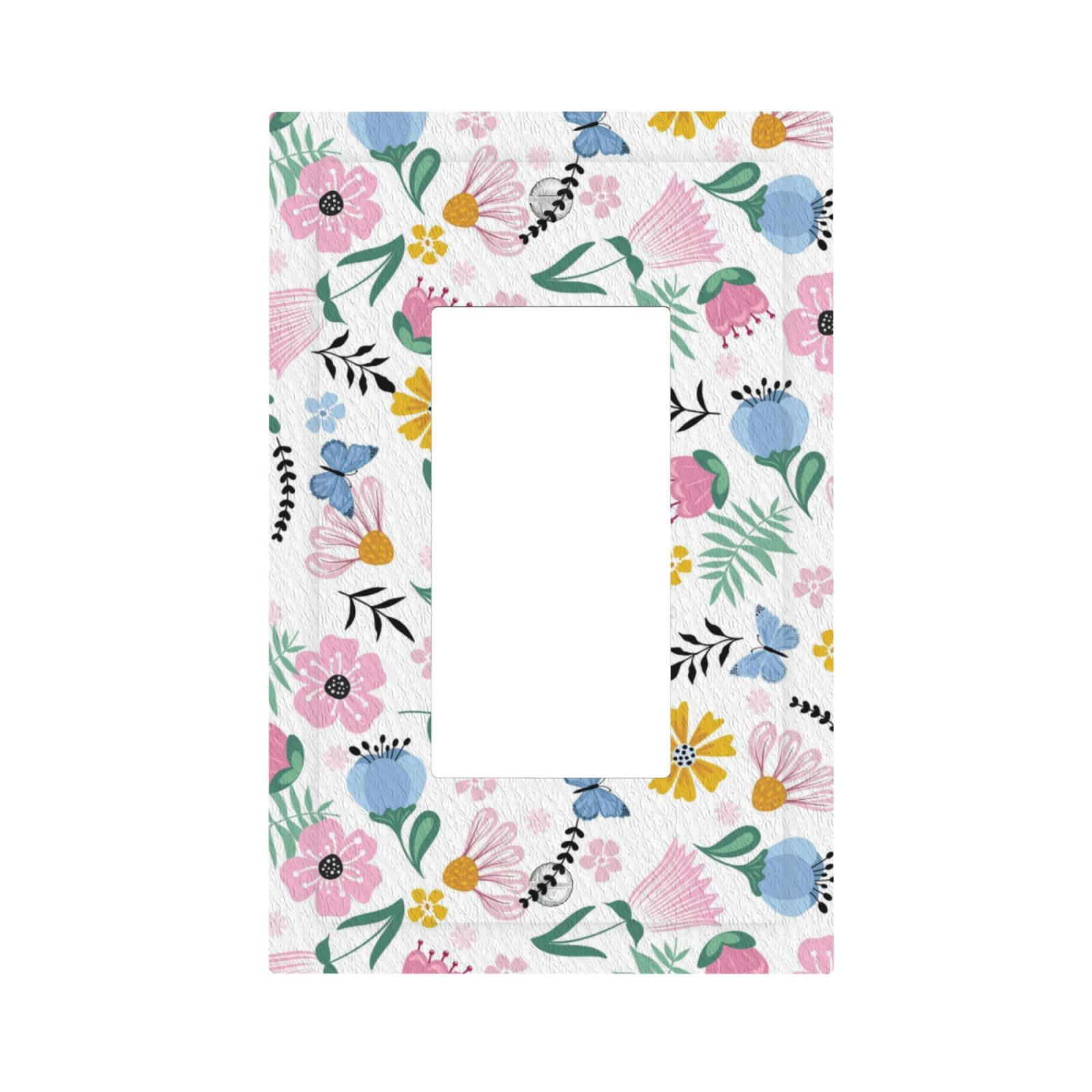 ZICANCN Outlet Covers Wall Plate, Fresh Colorful Flowering Plants Light ...