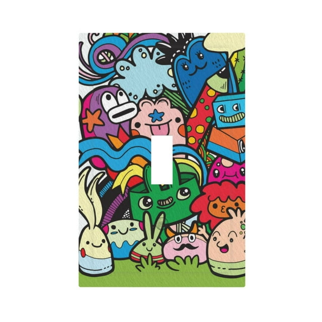 ZICANCN Outlet Covers Wall Plate, Funny Doodle Scary Monster Light ...